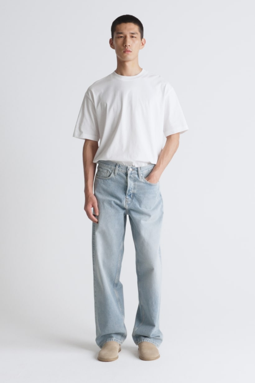 RIDER RELAXED-FIT STRAIGHT-LEG JEANS - LIGHT BLUE | COS US