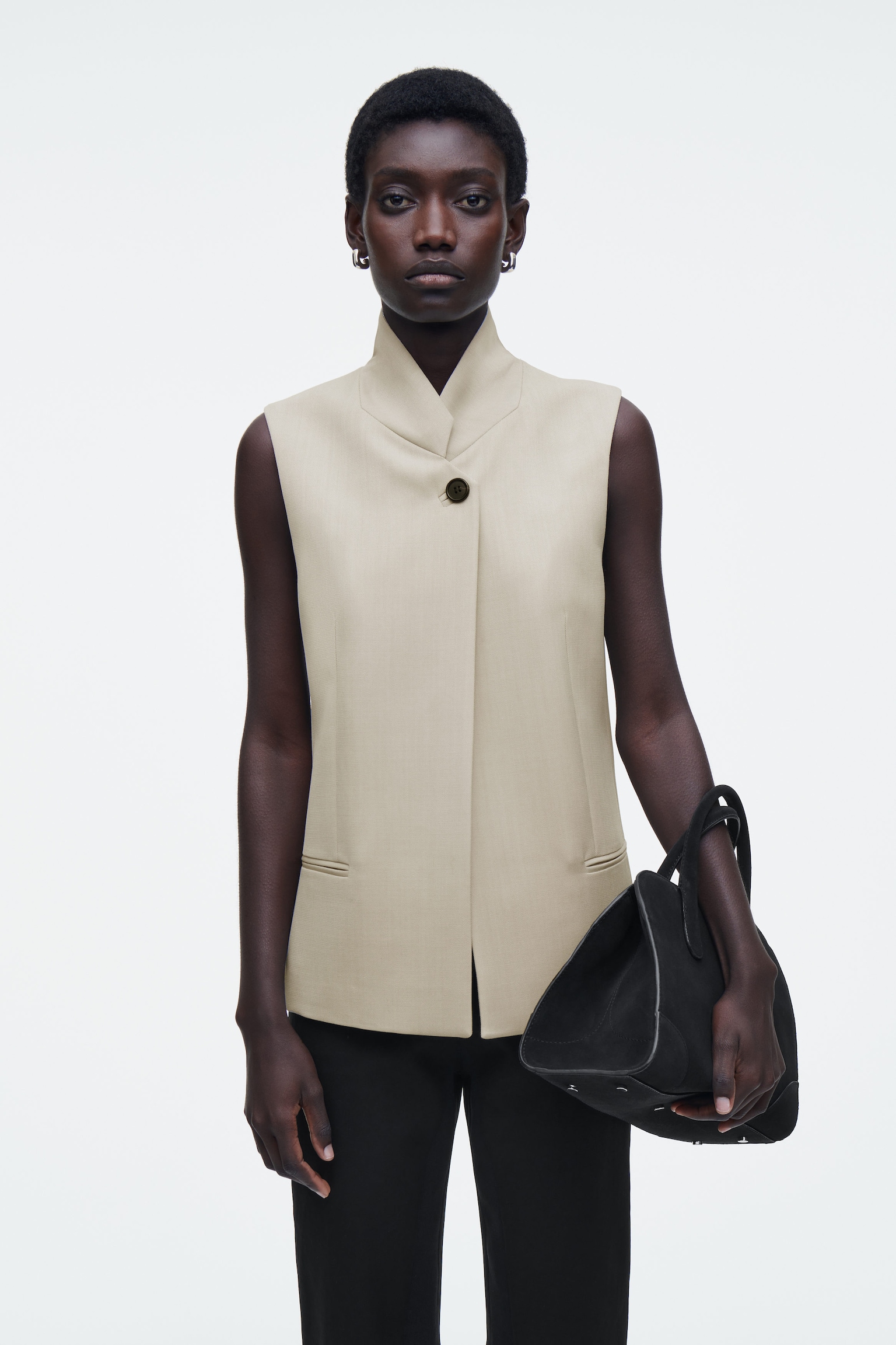 LONGLINE WOOL WAISTCOAT - CAPPUCCINO | COS