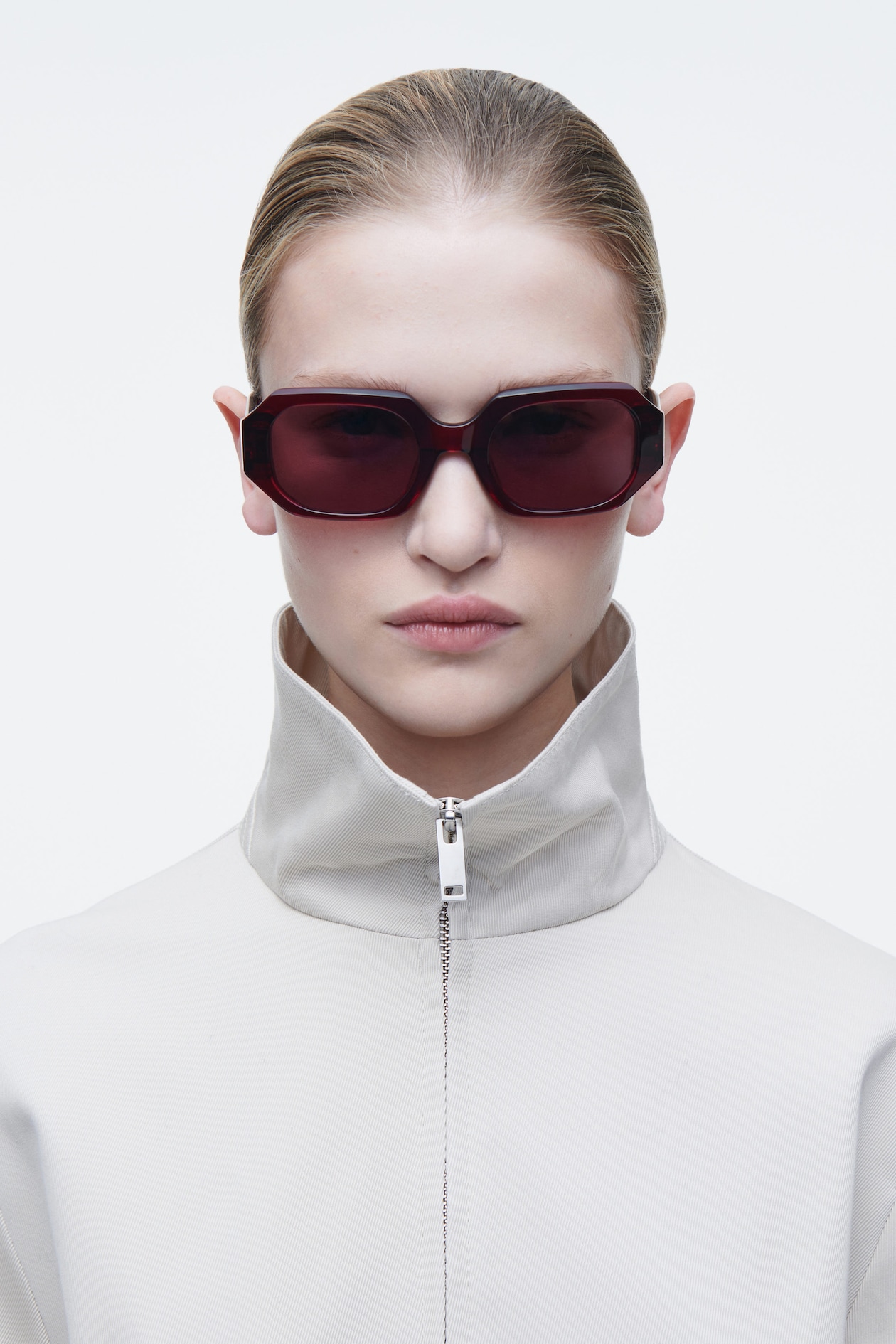 FACET SUNGLASSES - RECTANGLE - CHERRY / MAROON | COS