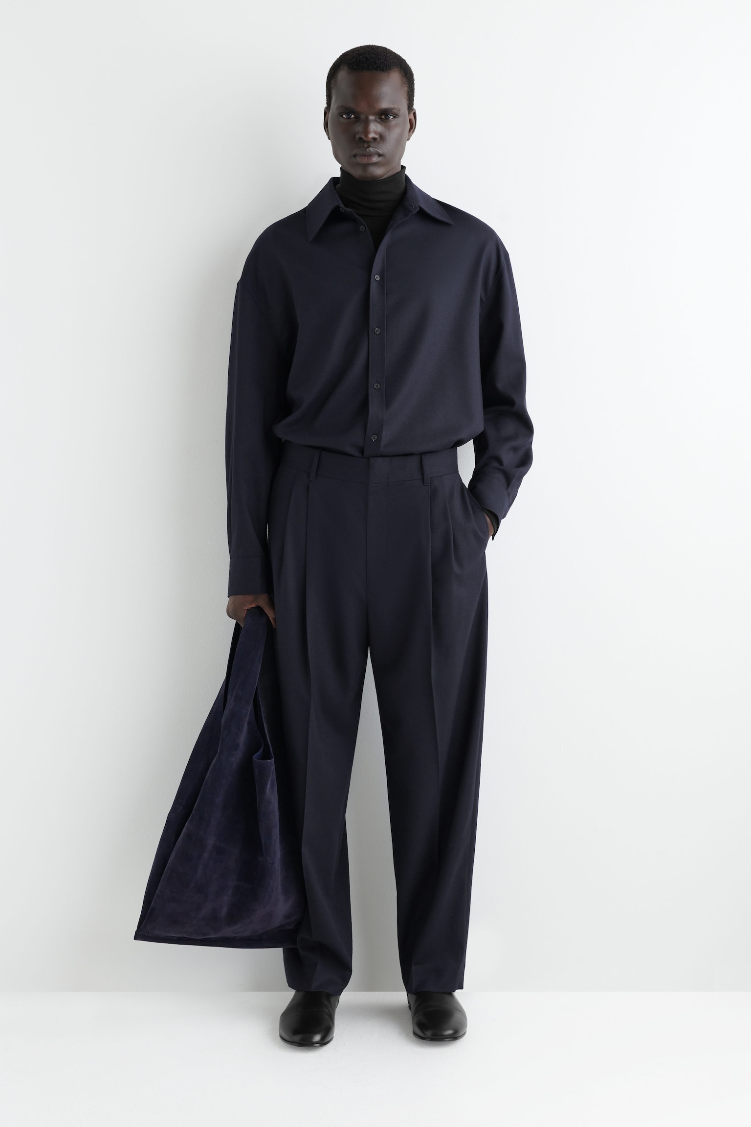 WOOL-FLANNEL SHIRT - MIDNIGHT | COS