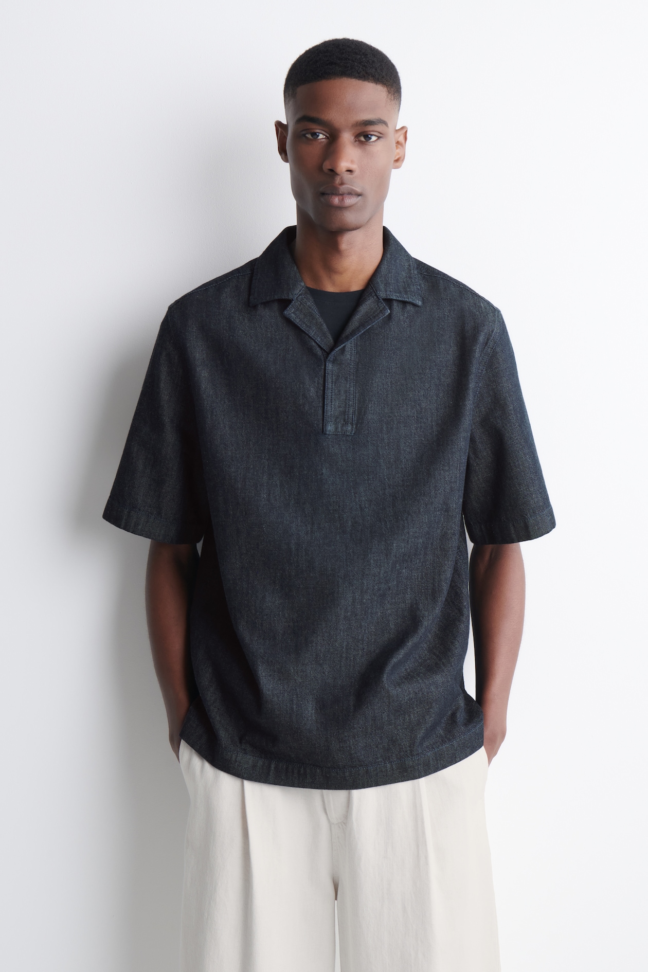 Popoverskjorte i denim - Indigo - Men | H&M NO