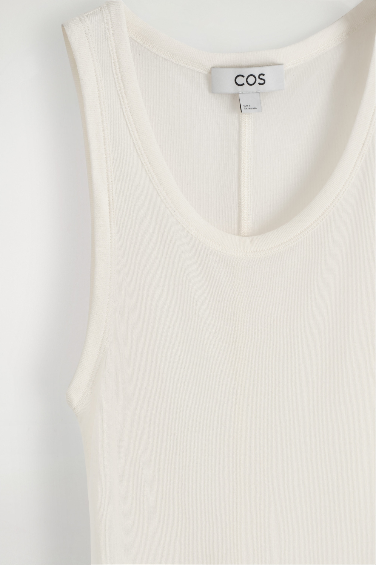 RIBBED SILK TANK TOP - WHITE | COS