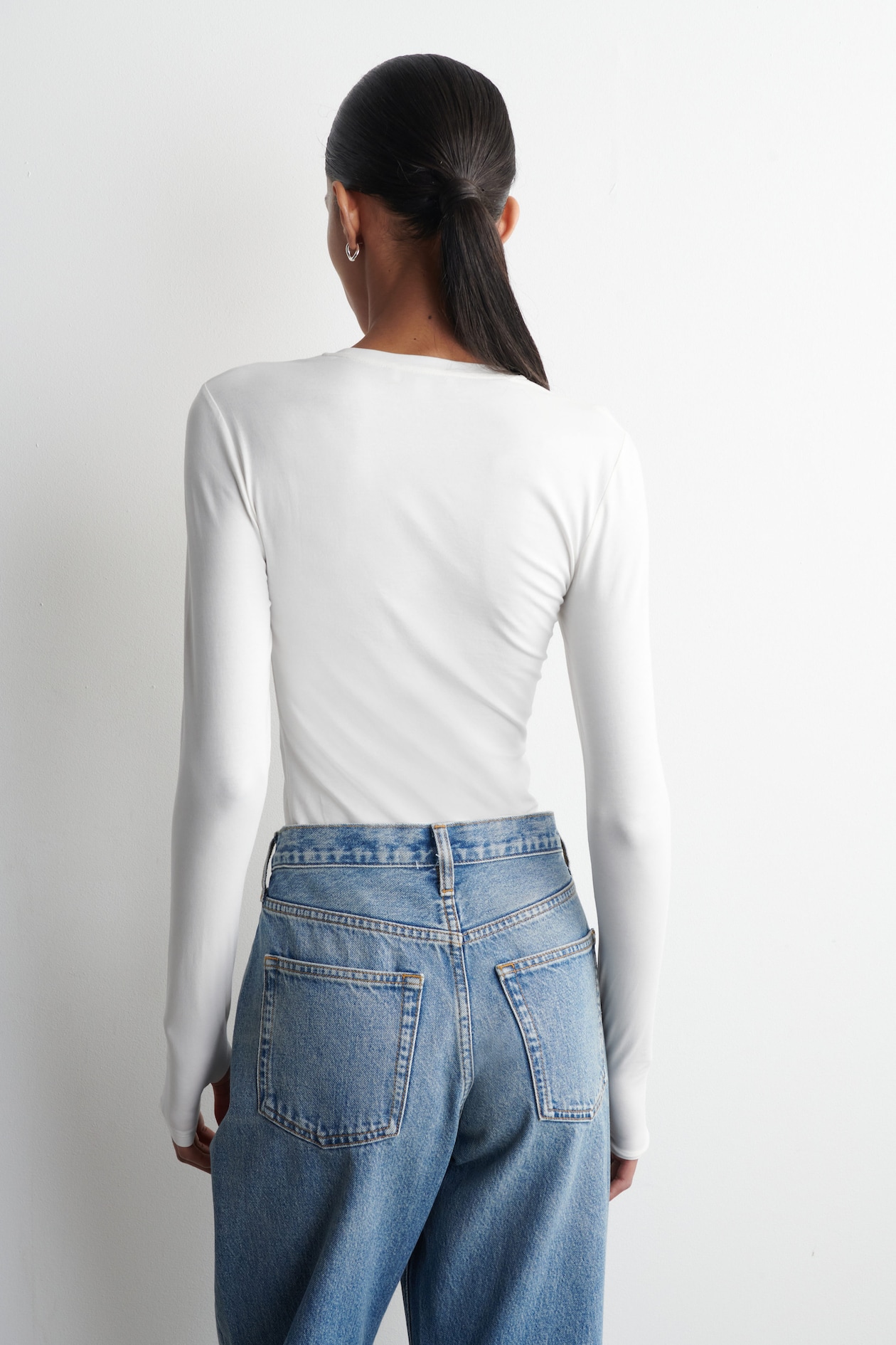 COTTON LONG-SLEEVED TOP - WHITE | COS US