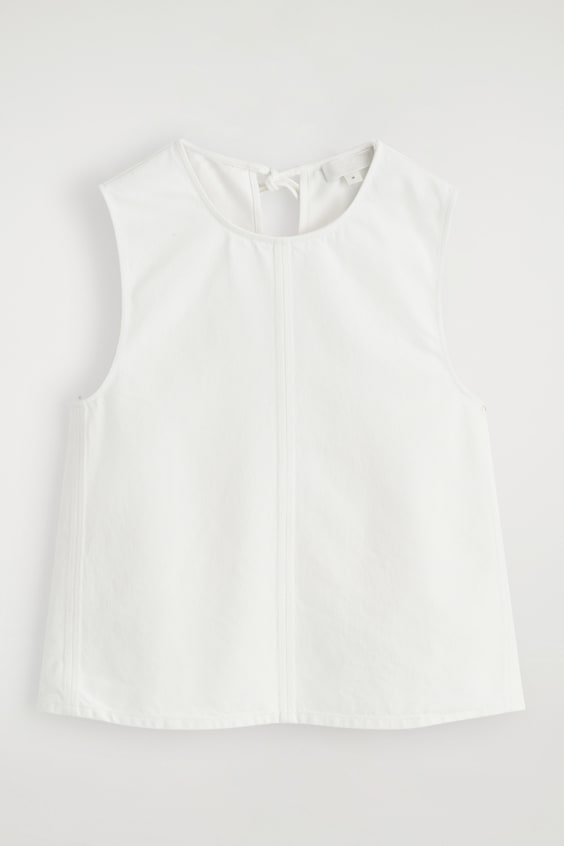 SLEEVELESS DENIM TOP - WHITE | COS