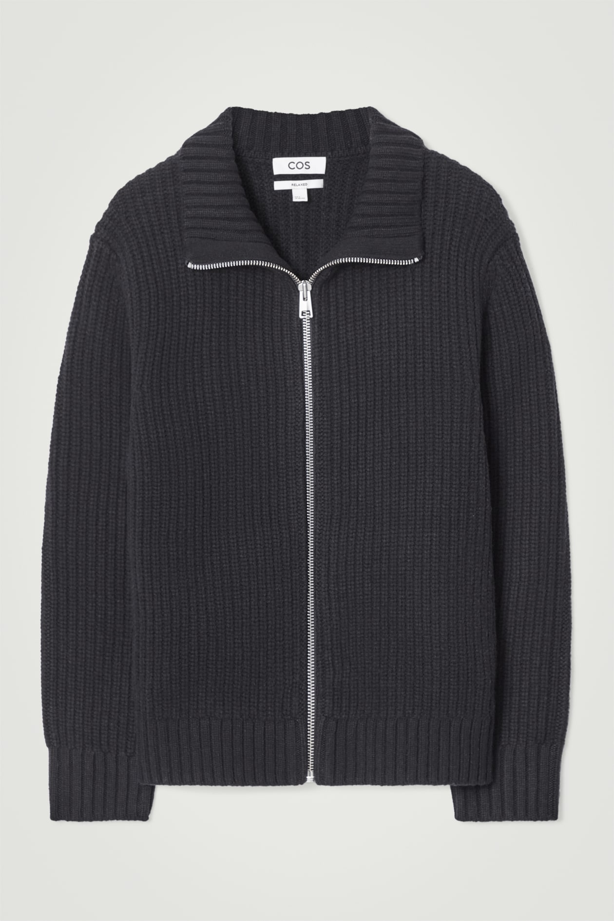 Men’s NAVY FUNNEL-NECK KNITTED WOOL JACKET | H&M GB