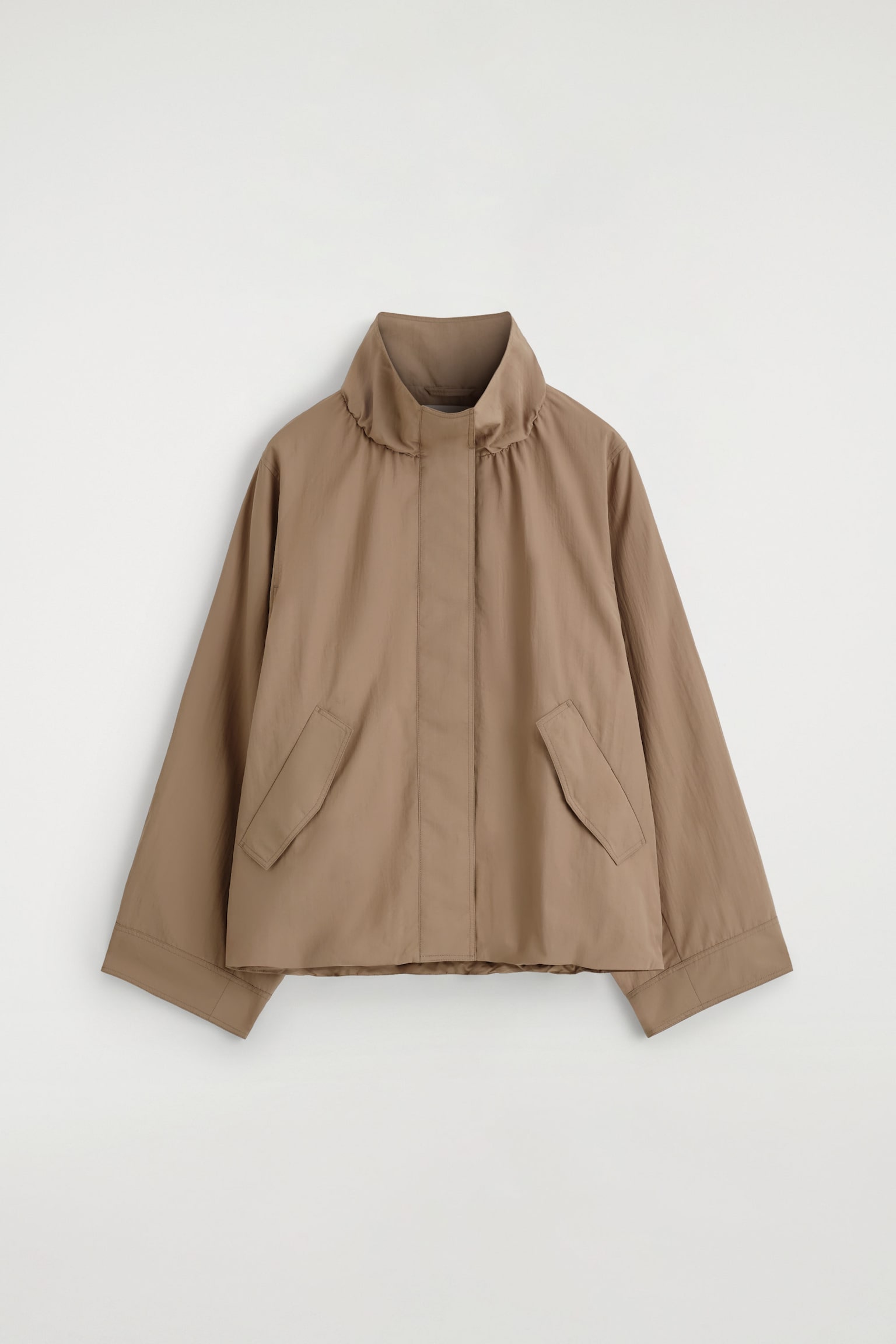 NYLON FUNNEL-NECK JACKET - BEIGE | COS GB