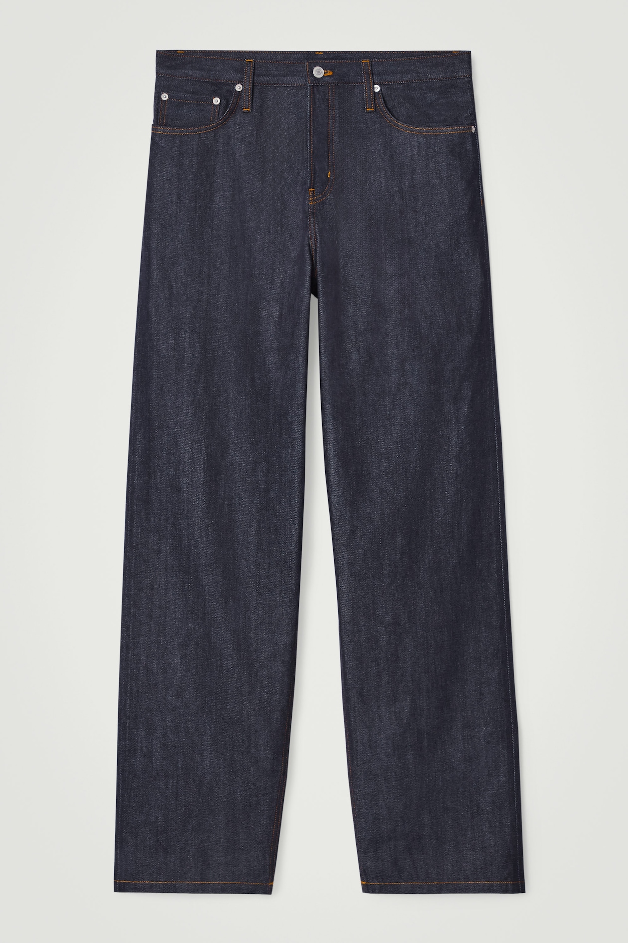 RIDER SELVEDGE RELAXED-FIT STRAIGHT-LEG JEANS - RAW INDIGO | COS AU
