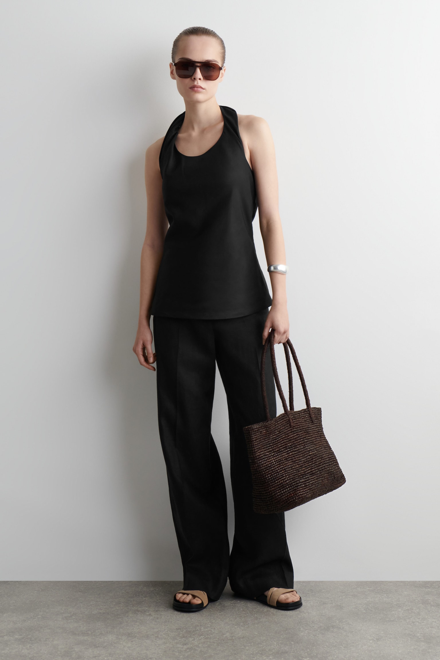 MULTI-STRAP SUEDE SANDALS - BEIGE | COS