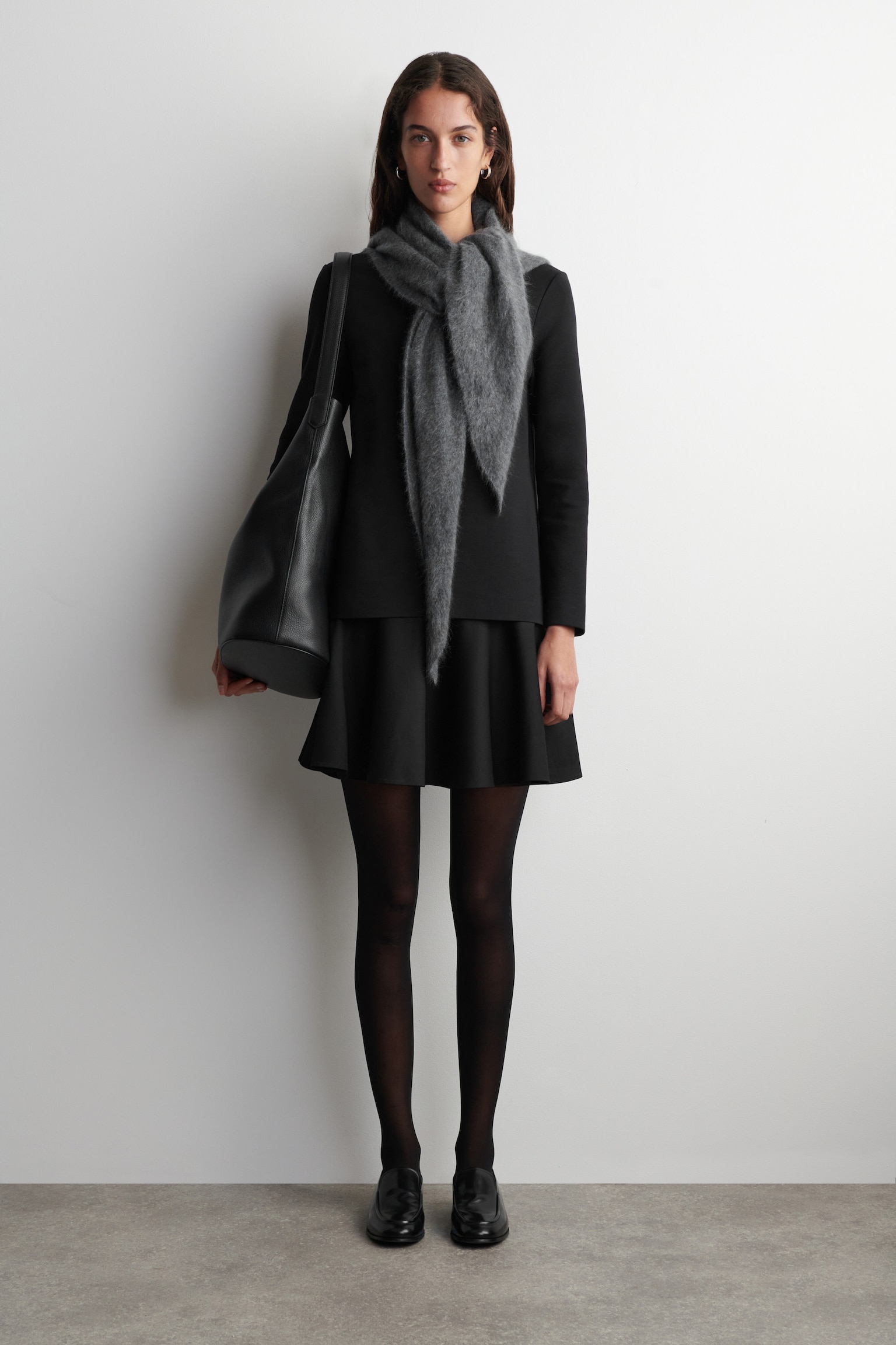 LAYERED LONG-SLEEVED MINI DRESS - BLACK | COS