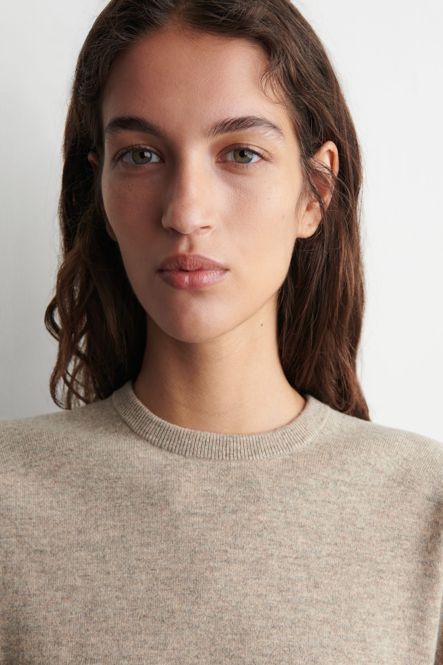 MERINO WOOL CREW-NECK SWEATER - BEIGE MÉLANGE | COS US