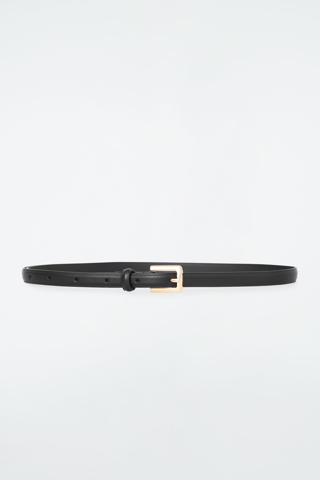 SKINNY LEATHER BELT - BLACK | COS