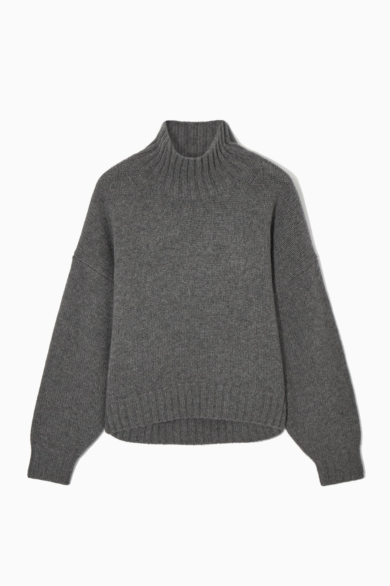 CHUNKY PURE CASHMERE TURTLENECK JUMPER - DARK GREY | COS