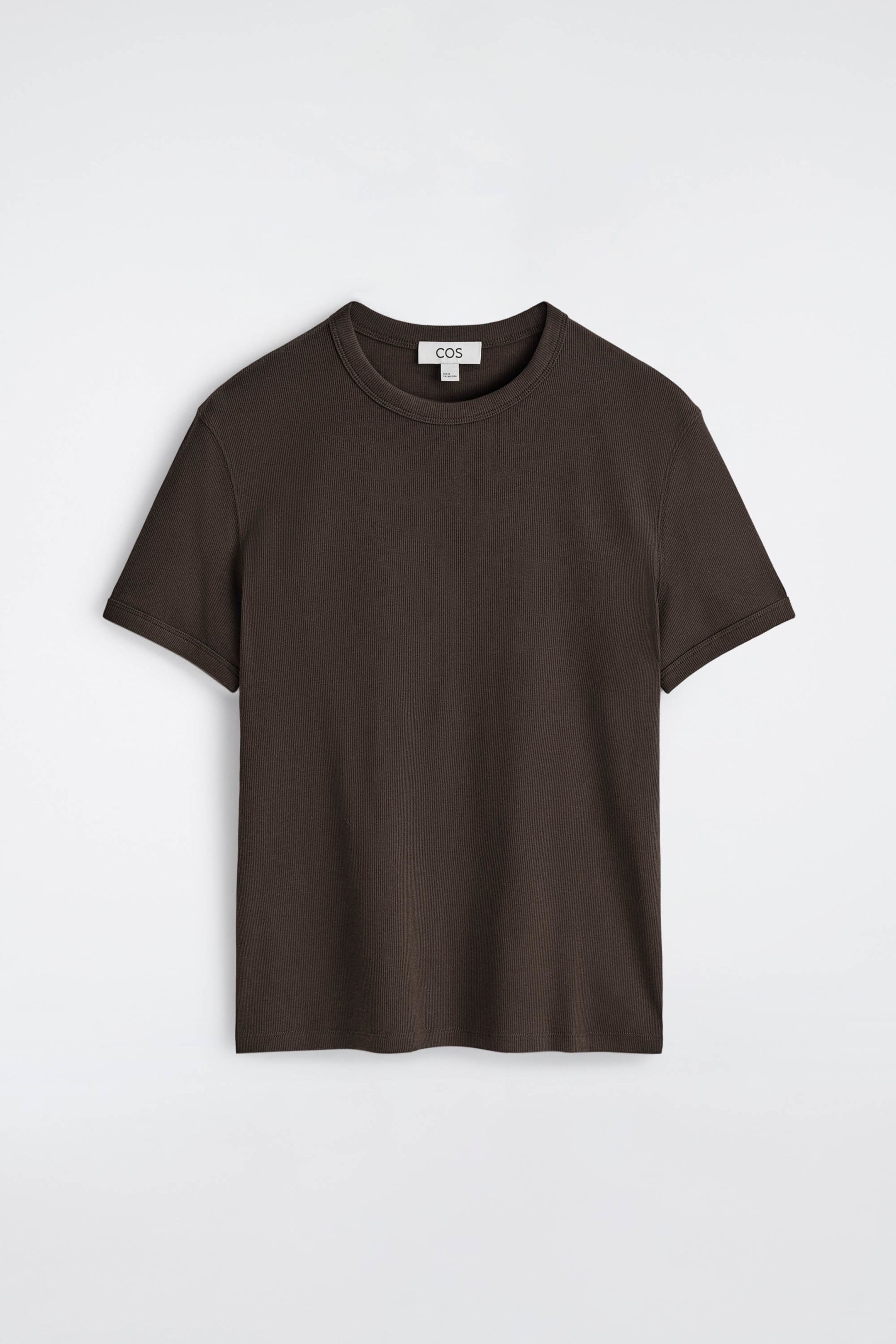 RIBBET T-SHIRT I BOMULD – SLIM - BROWN - HERRE | H&M DK