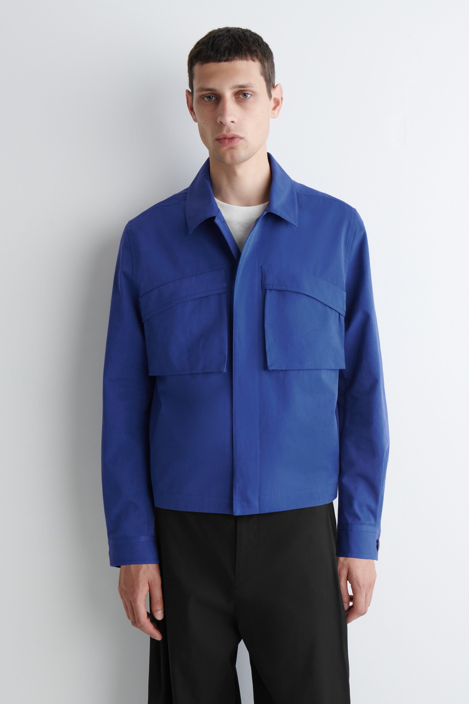 UTILITY COTTON-TWILL OVERSHIRT - BLUE | COS US