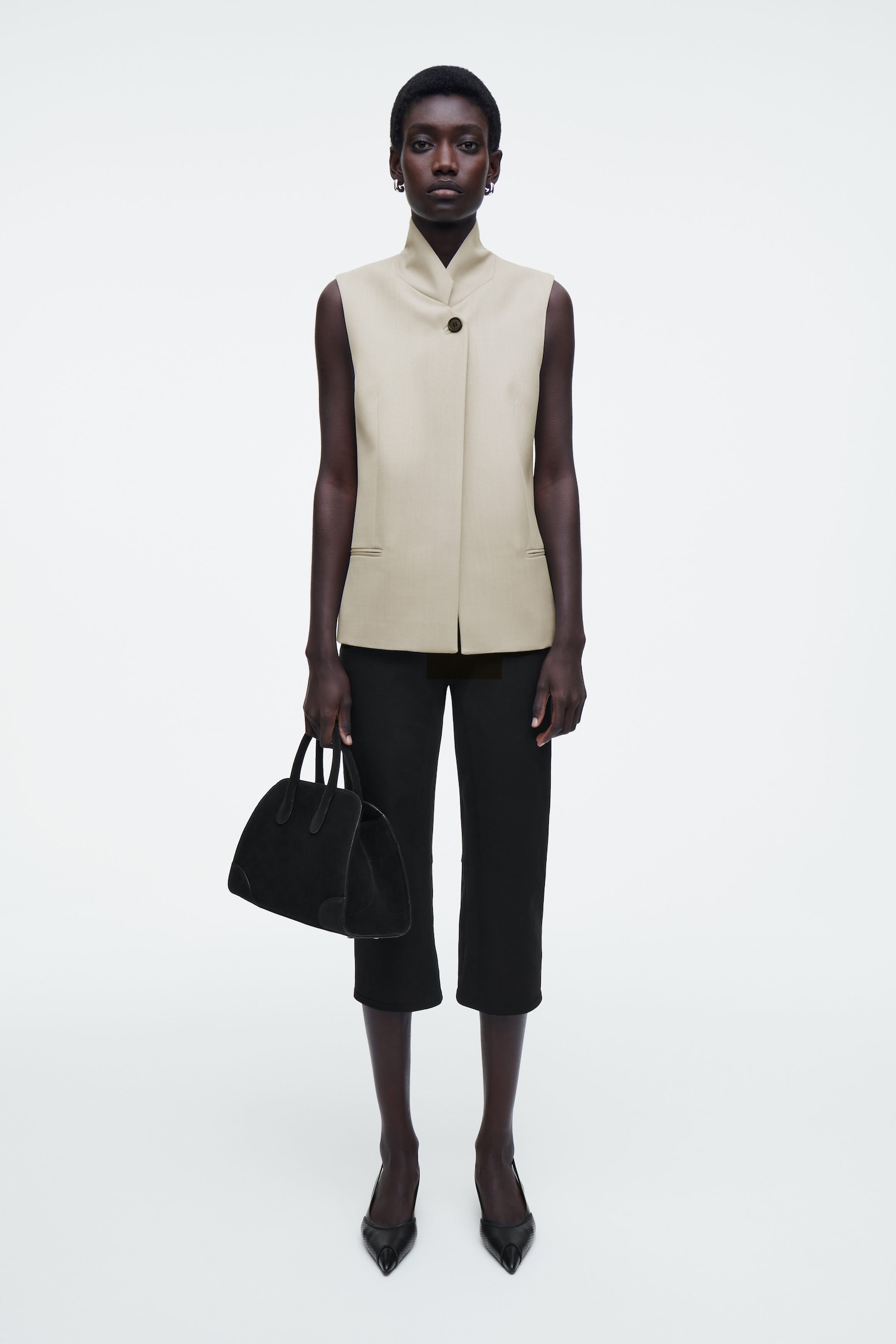 LONGLINE WOOL WAISTCOAT - CAPPUCCINO | COS