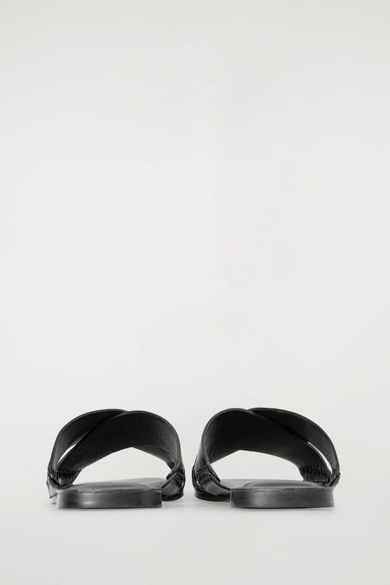 CROSSOVER LEATHER SANDALS - BLACK | COS US