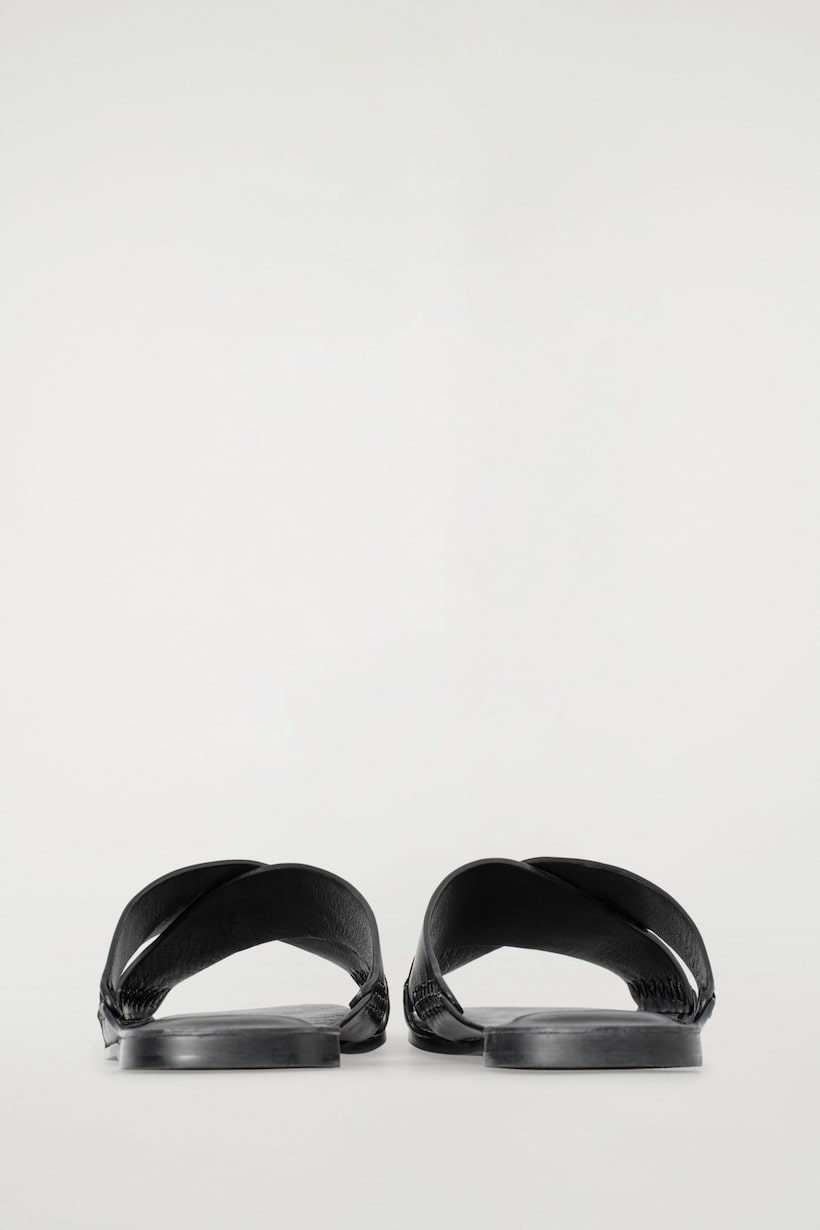 CROSSOVER LEATHER SANDALS - BLACK | COS US