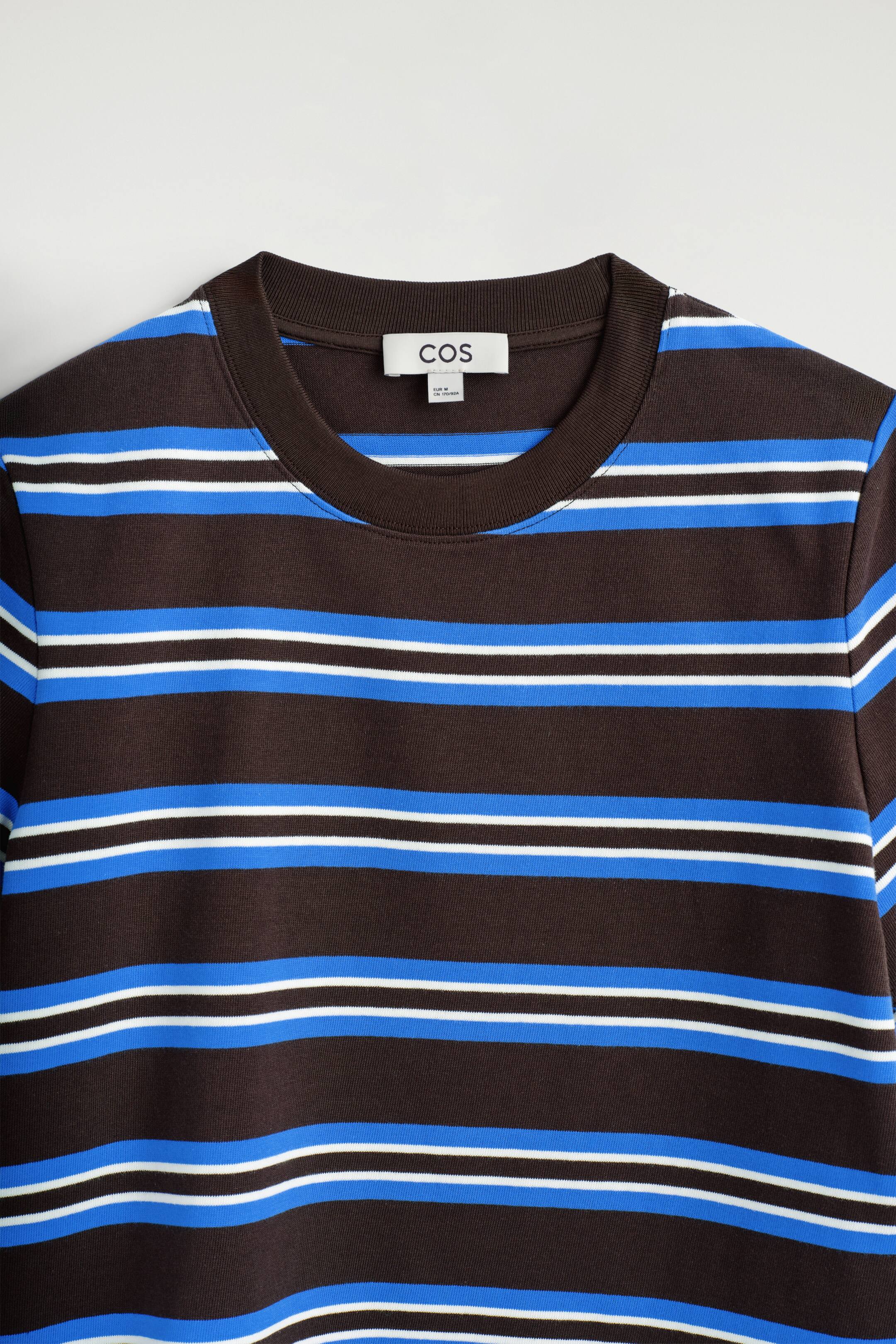 KLASYCZNY T-SHIRT - BRĄZOWY/ NIEBIESKI/ PASKI - ONA | H&M PL