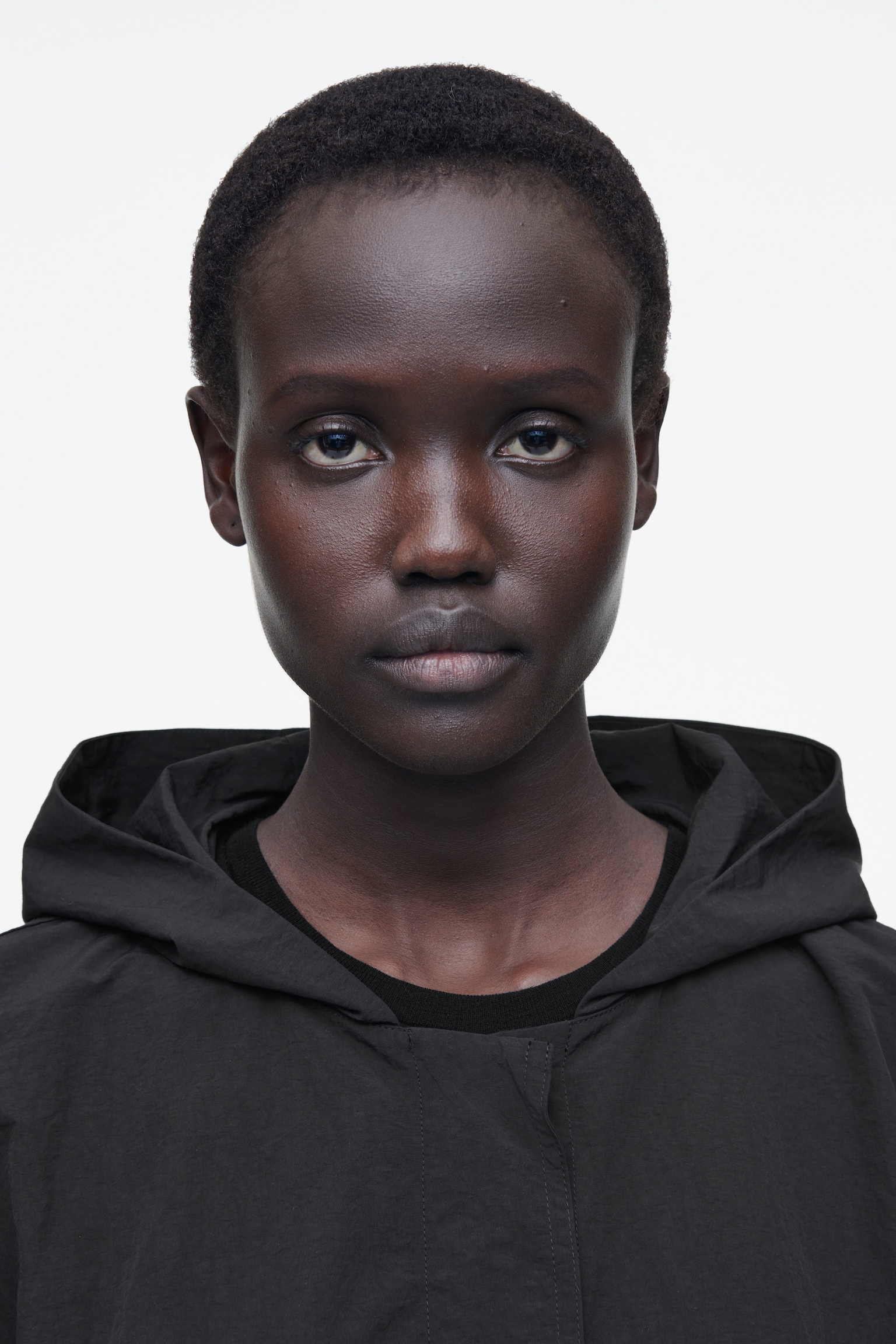 HOODED TRENCH COAT CAPE - BLACK | COS