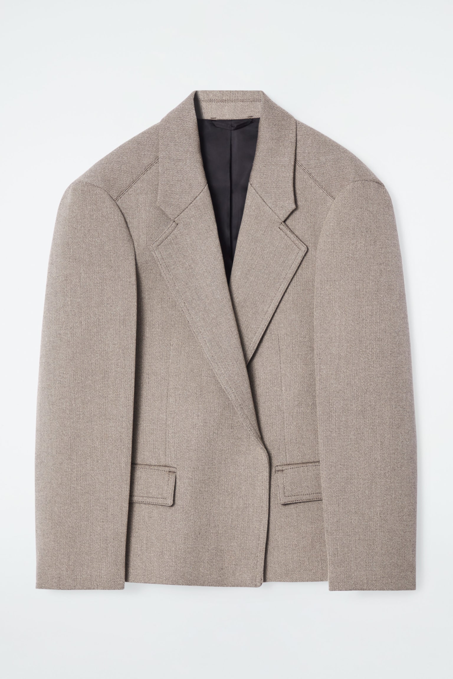 OVERSIZED EXAGGERATED-SHOULDER BLAZER - BROWN | COS