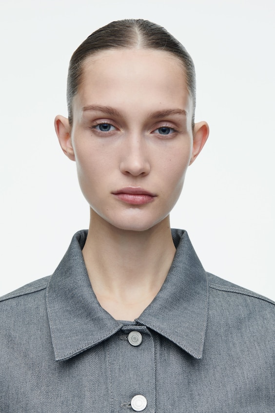 OVERSIZED RAW DENIM JACKET - RAW GREY | COS