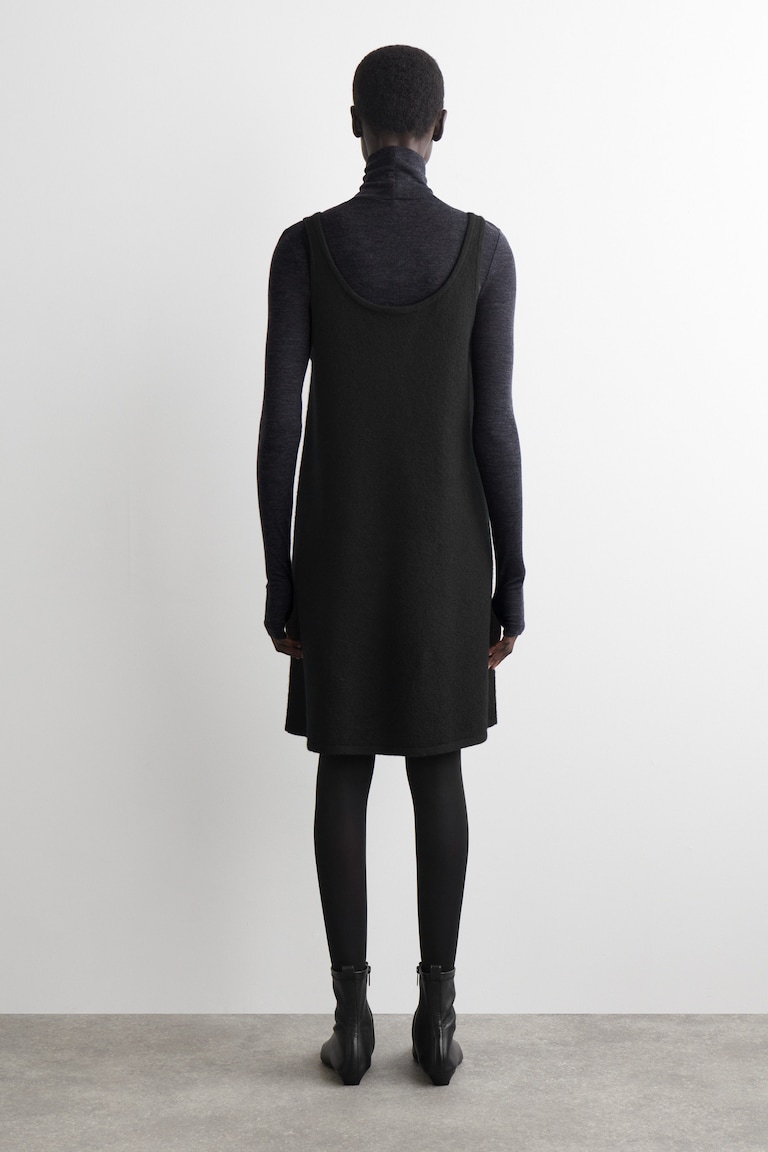 BOILED-WOOL A-LINE MINI DRESS - BLACK | COS GB