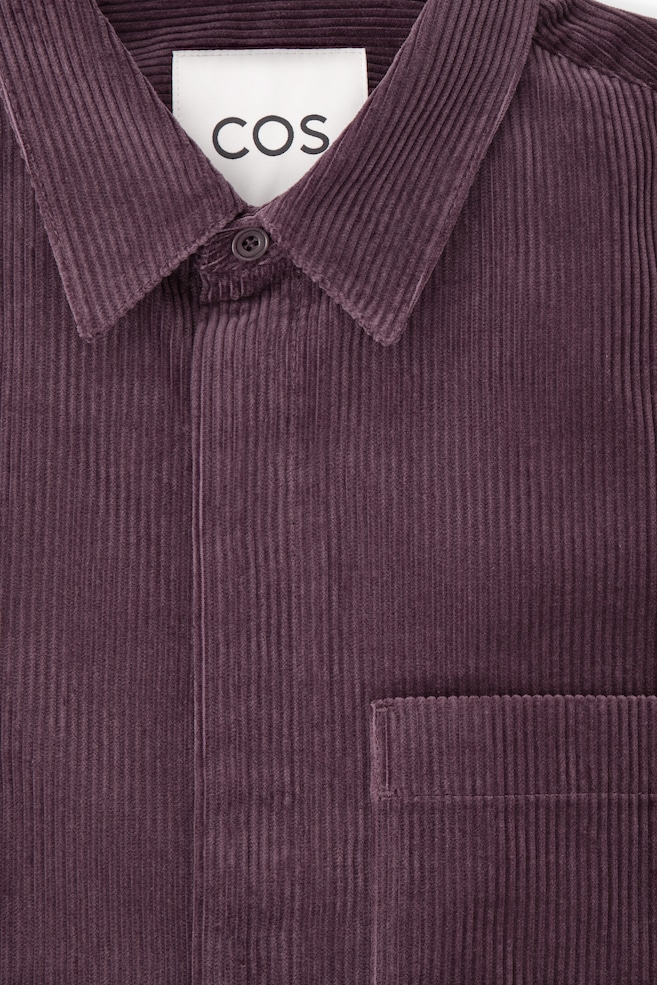 UTILITY-STYLE CORDUROY OVERSHIRT - PLUM | COS
