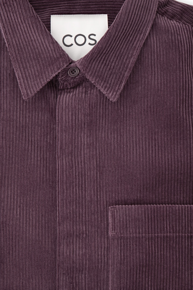 UTILITY-STYLE CORDUROY OVERSHIRT - PLUM | COS