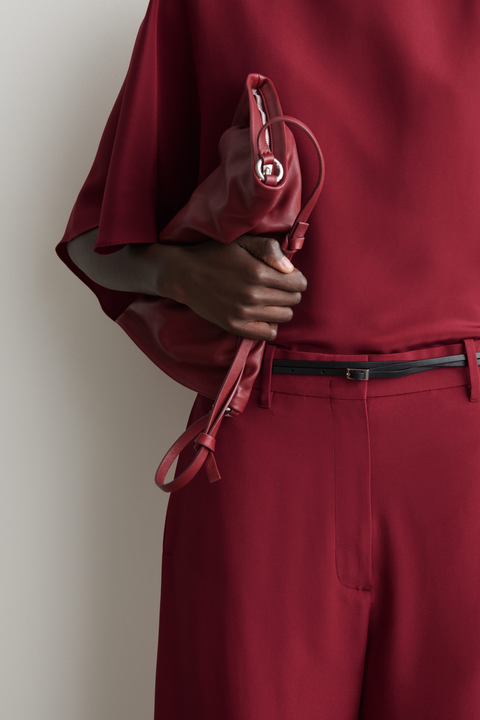 SILK TULIP PANTS - CRIMSON | COS AU