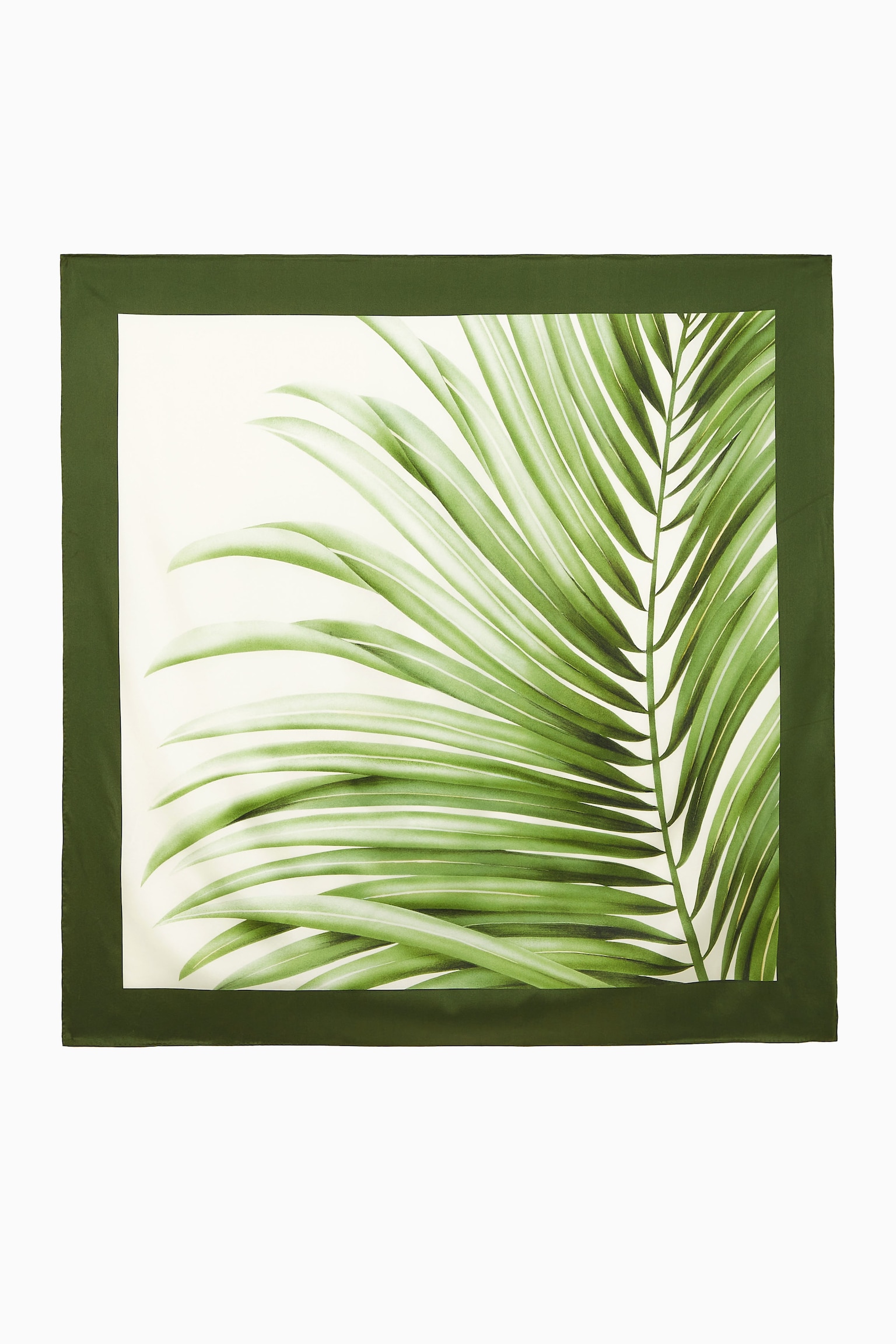 LEAF-PRINT SILK SCARF - WHITE / GREEN | COS