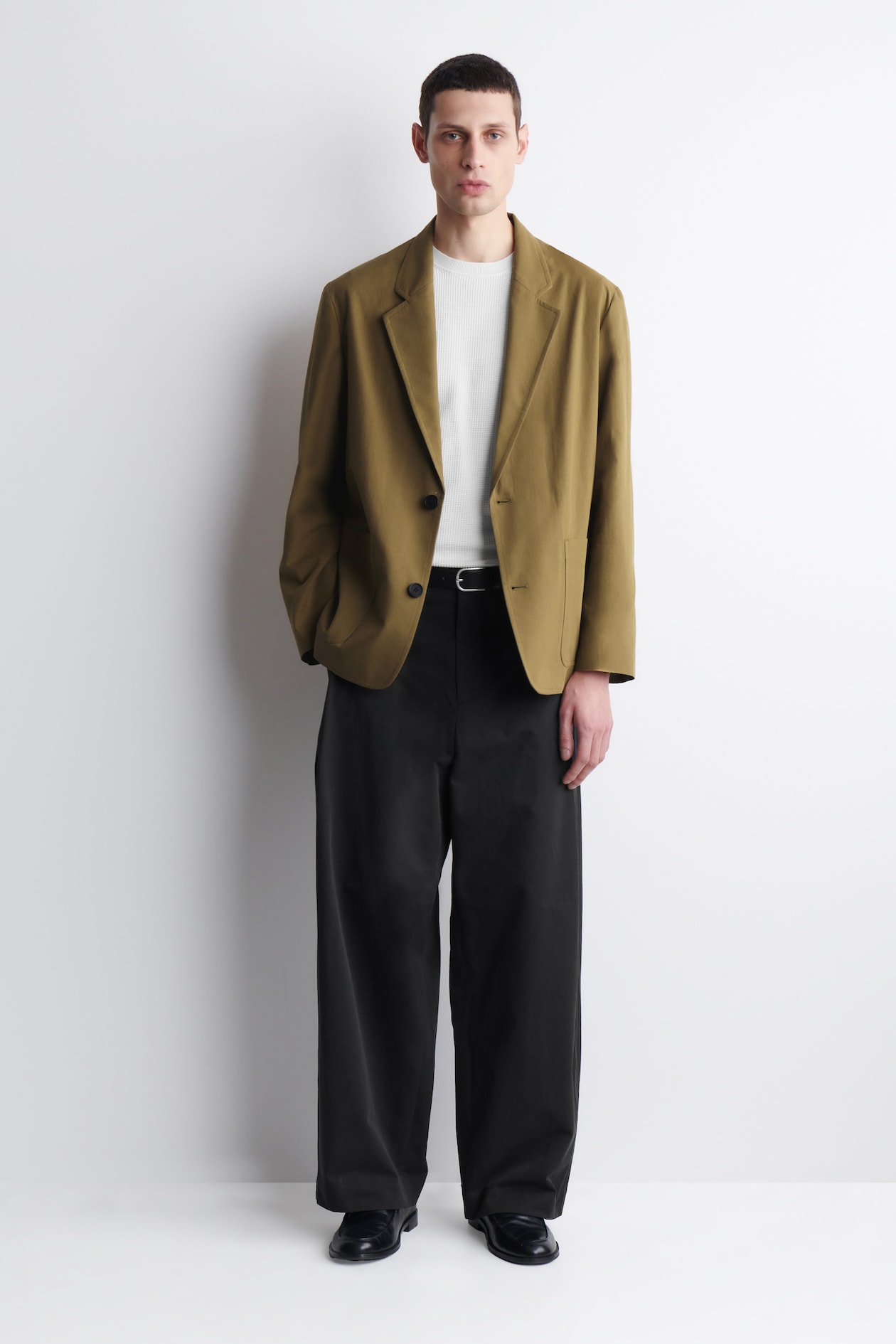 UNSTRUCTURED COTTON BLAZER - OLIVE GREEN | COS DE