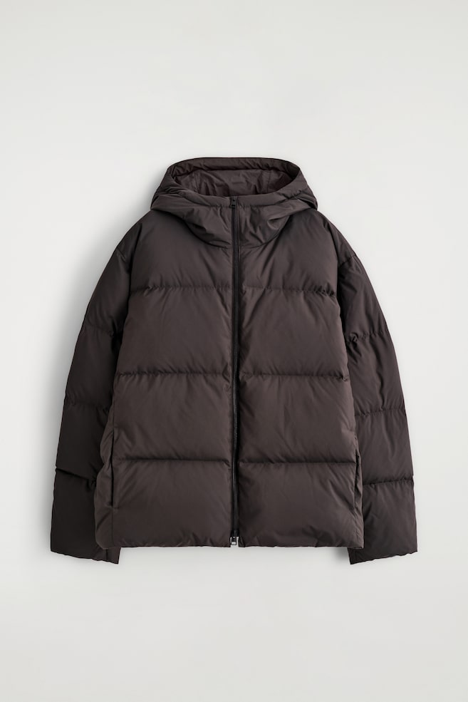 HOODED DOWN PUFFER JACKET - DARK BROWN | COS GB