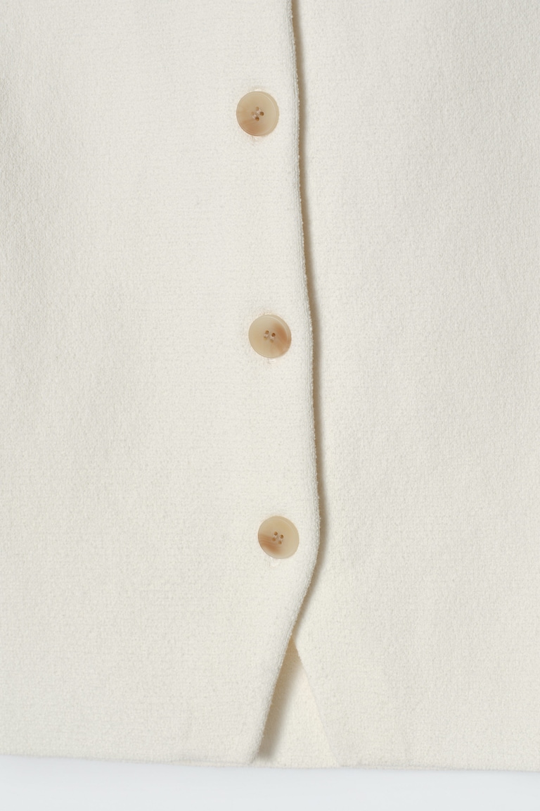 KNITTED COTTON WAISTCOAT - IVORY | COS