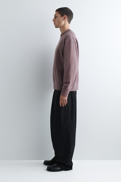 RELAXED WASHED-COTTON SWEATSHIRT - WASHED BURGUNDY | COS AU