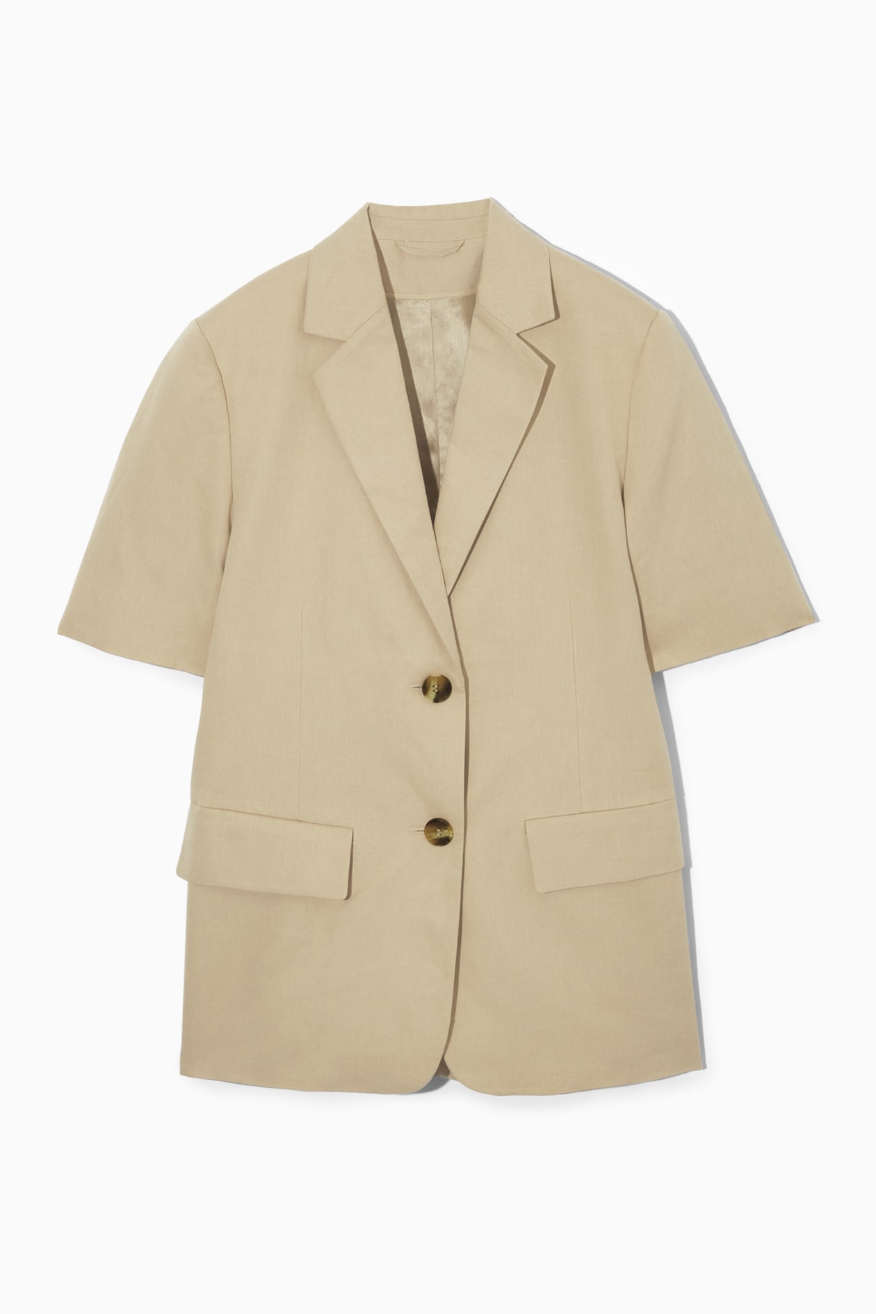 BLAZER LIN MÉLANGÉ MANCHES COURTES | COS FR