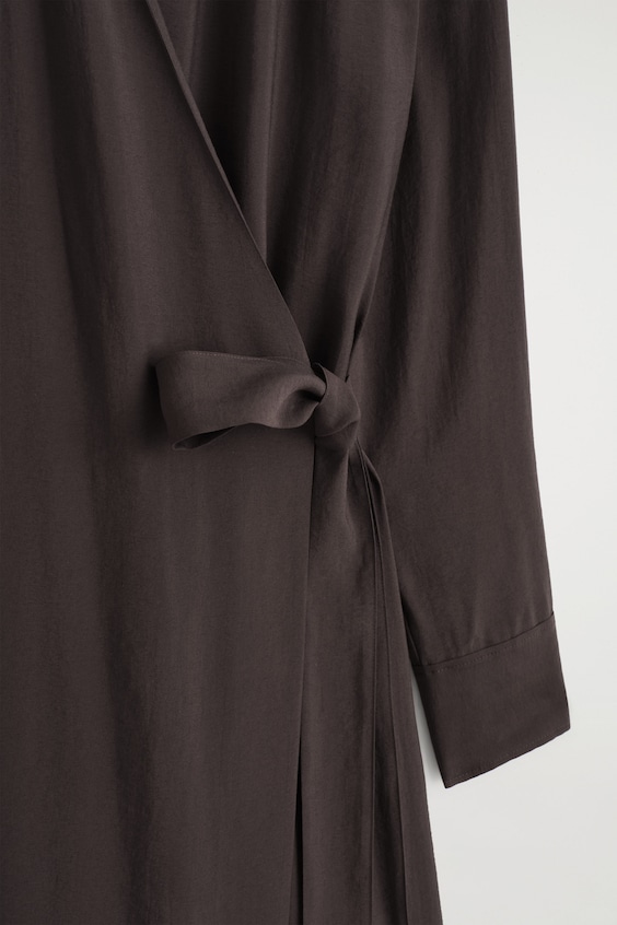 MODAL MIDI WRAP DRESS - BROWN | COS GB