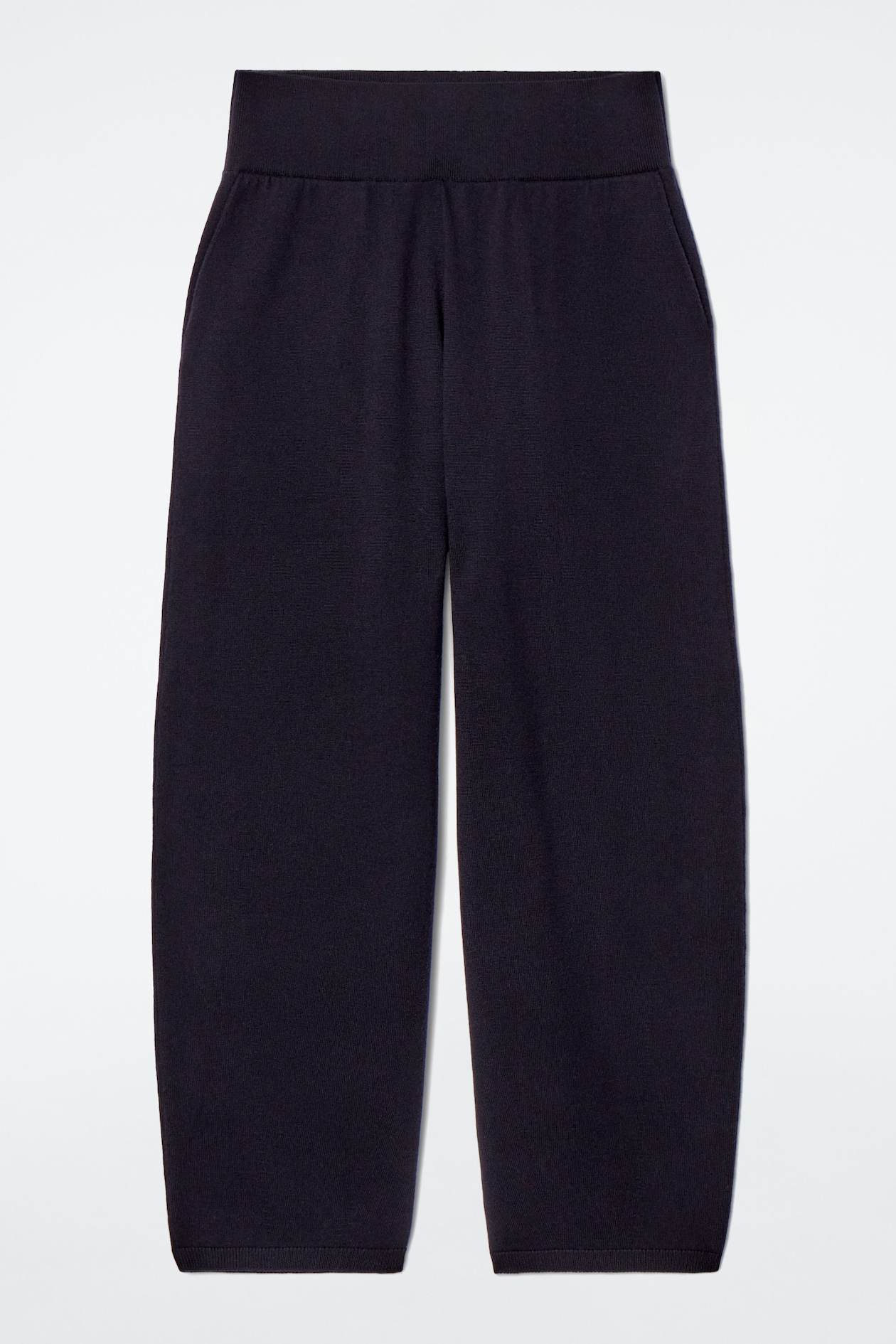 MERINO WOOL BARREL-LEG PANTS - NAVY | COS AU