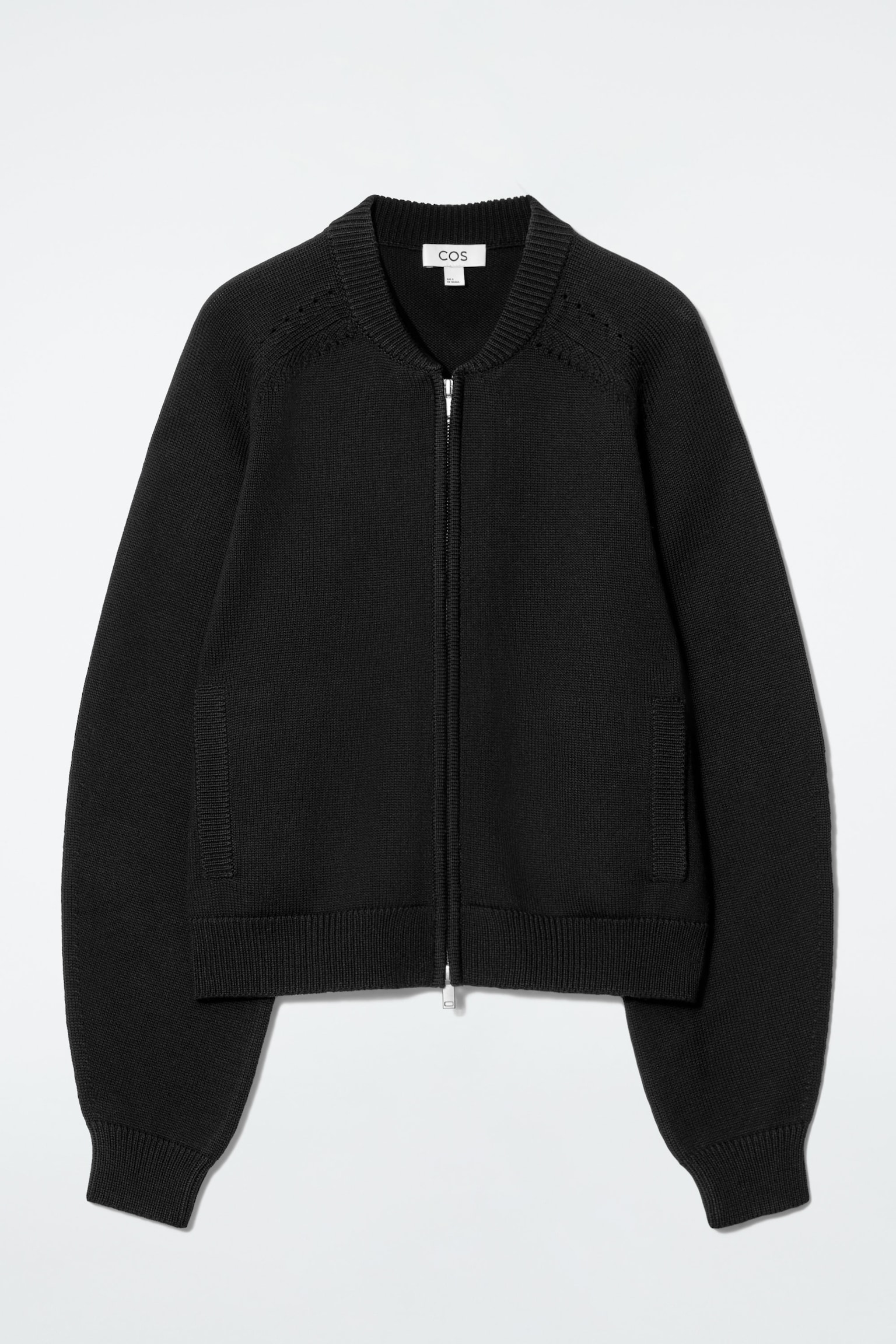 POINTELLE-KNIT WOOL JACKET - BLACK | COS