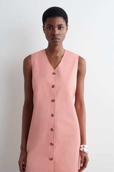 ΜΙΝΙ ΦΟΡΕΜΑ ΜΕ ΚΟΥΜΠΙΑ ΑΠΟ PIMA ΒΑΜΒΑΚΙ - ΡΟΖ - Ladies | H&M GR