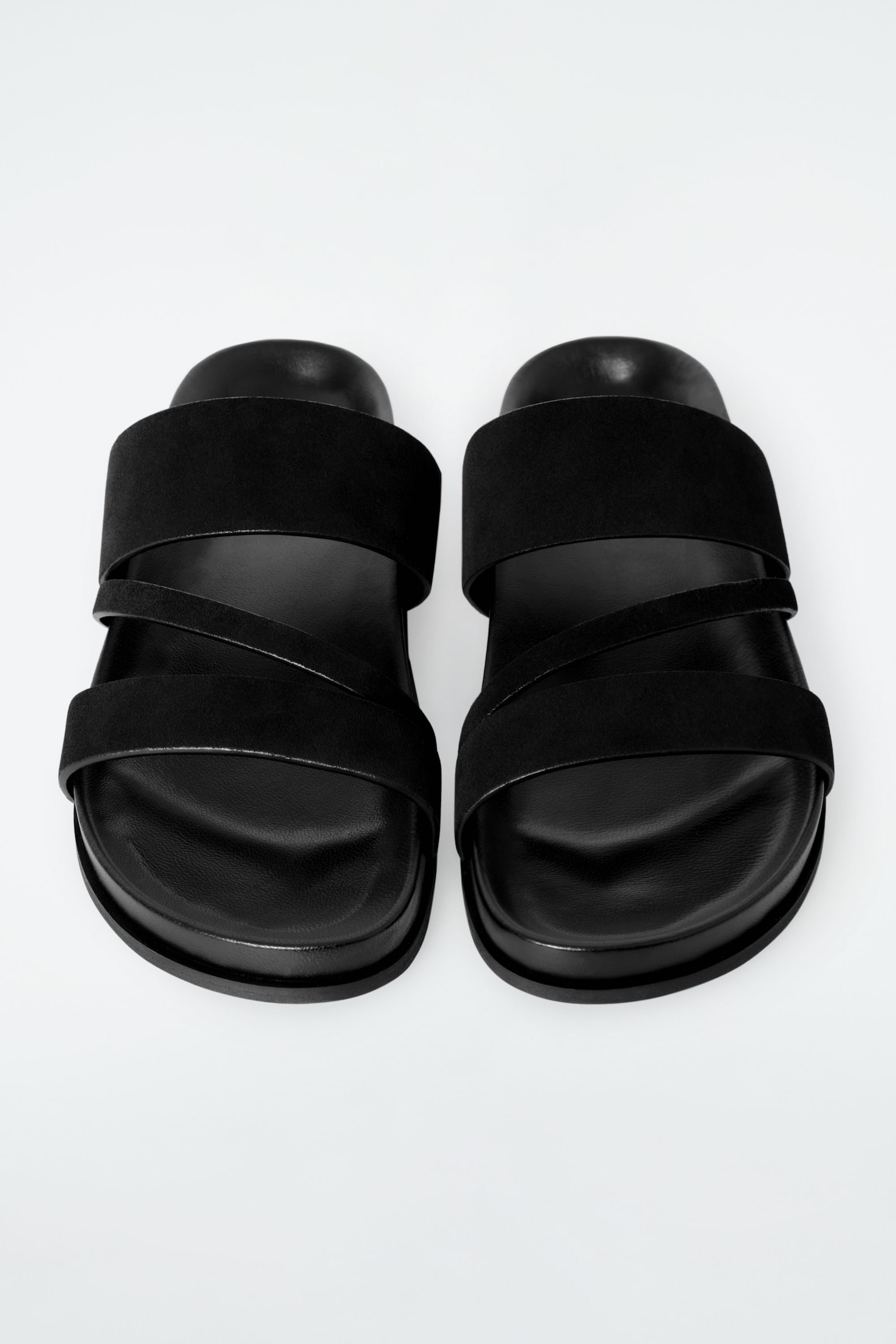 MULTI-STRAP SUEDE SANDALS - BLACK | COS