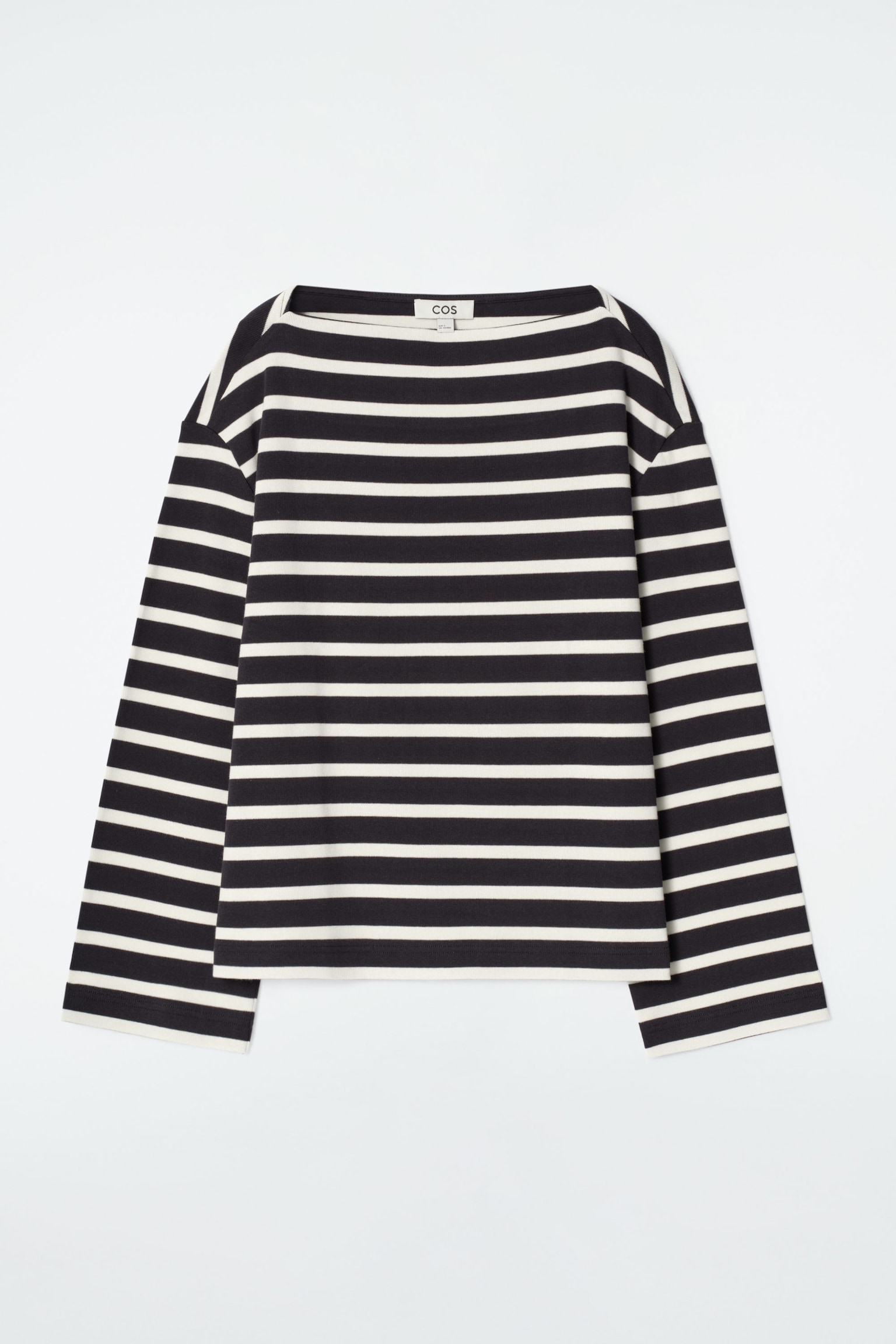 STRIPED BOAT-NECK TOP - NAVY / STRIPED | COS