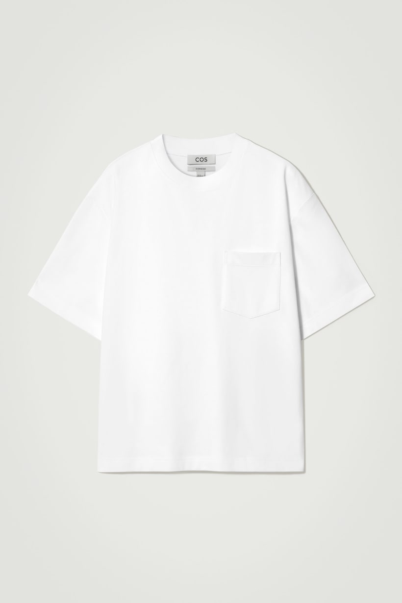 OVERSIZED HEAVYWEIGHT COTTON T-SHIRT - WHITE | COS US