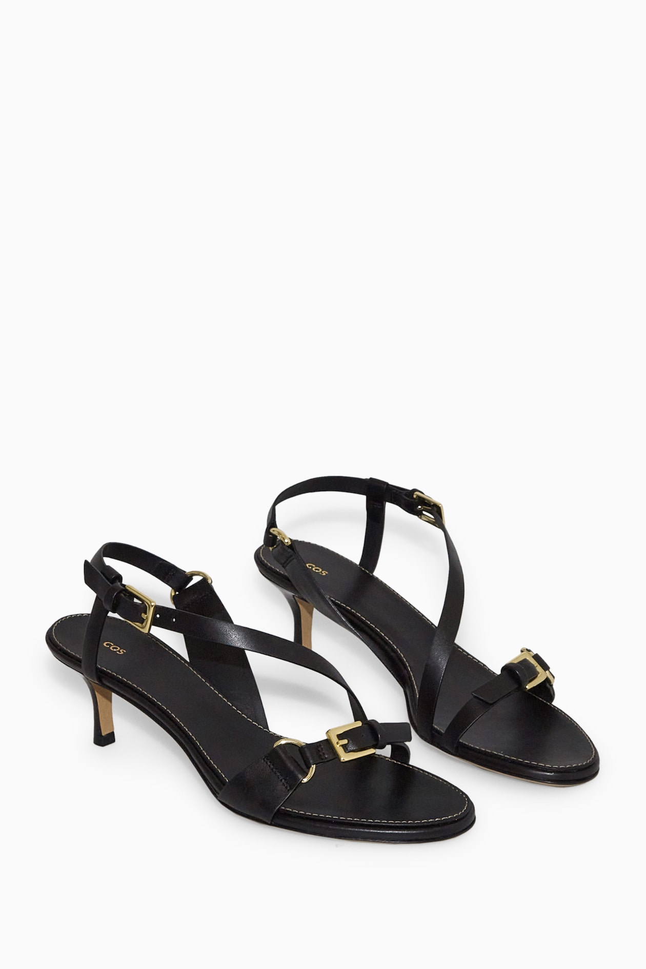 BUCKLED STRAPPY HEELED SANDALS - BLACK | COS