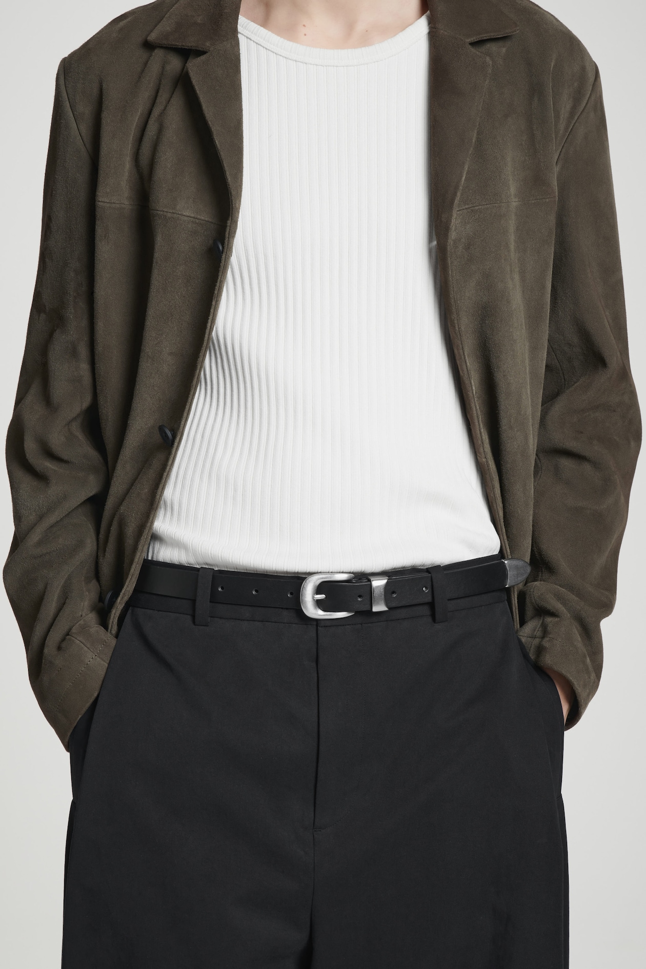 LEATHER WESTERN BELT - BLACK | COS