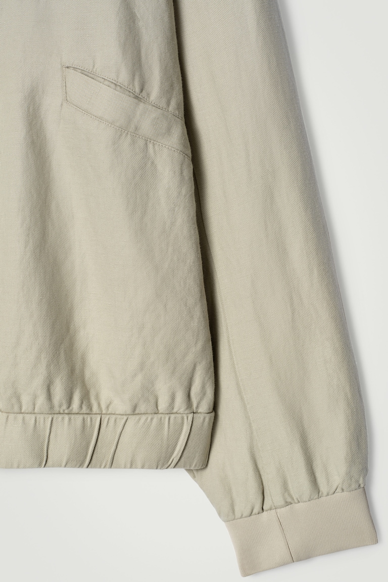 LINEN BOMBER JACKET - STONE | COS