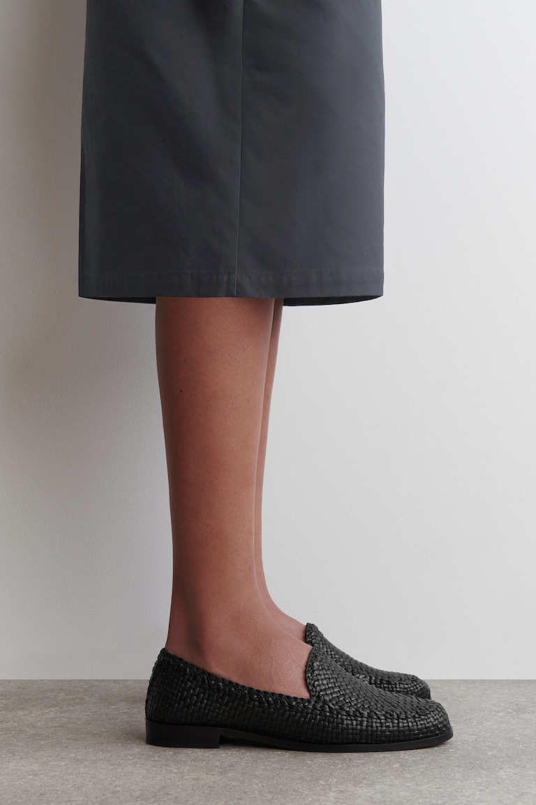 HAND-WOVEN LEATHER LOAFERS - BLACK | COS GB