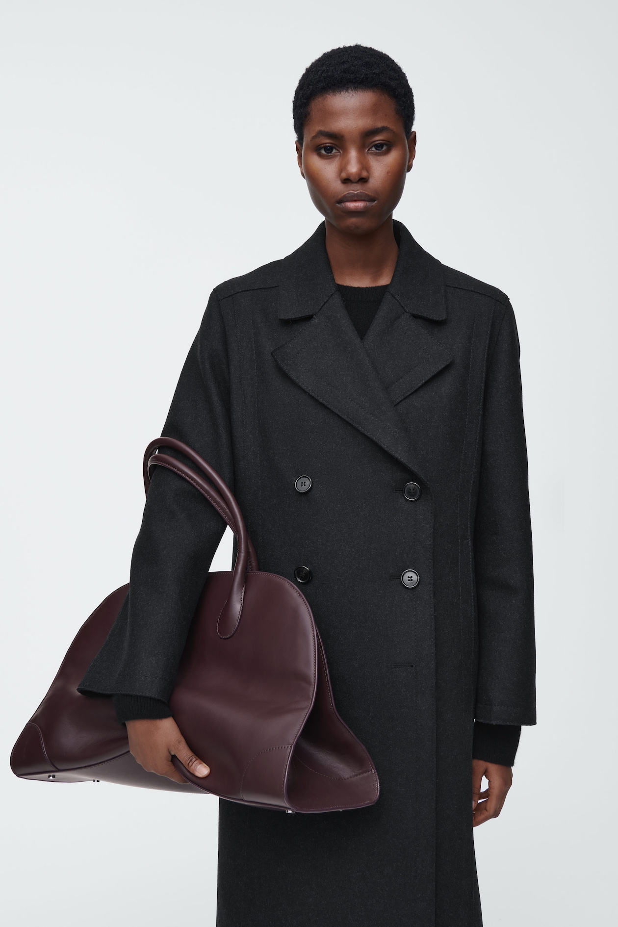 SAC BOWLING STUDIO - CUIR - BORDEAUX | COS