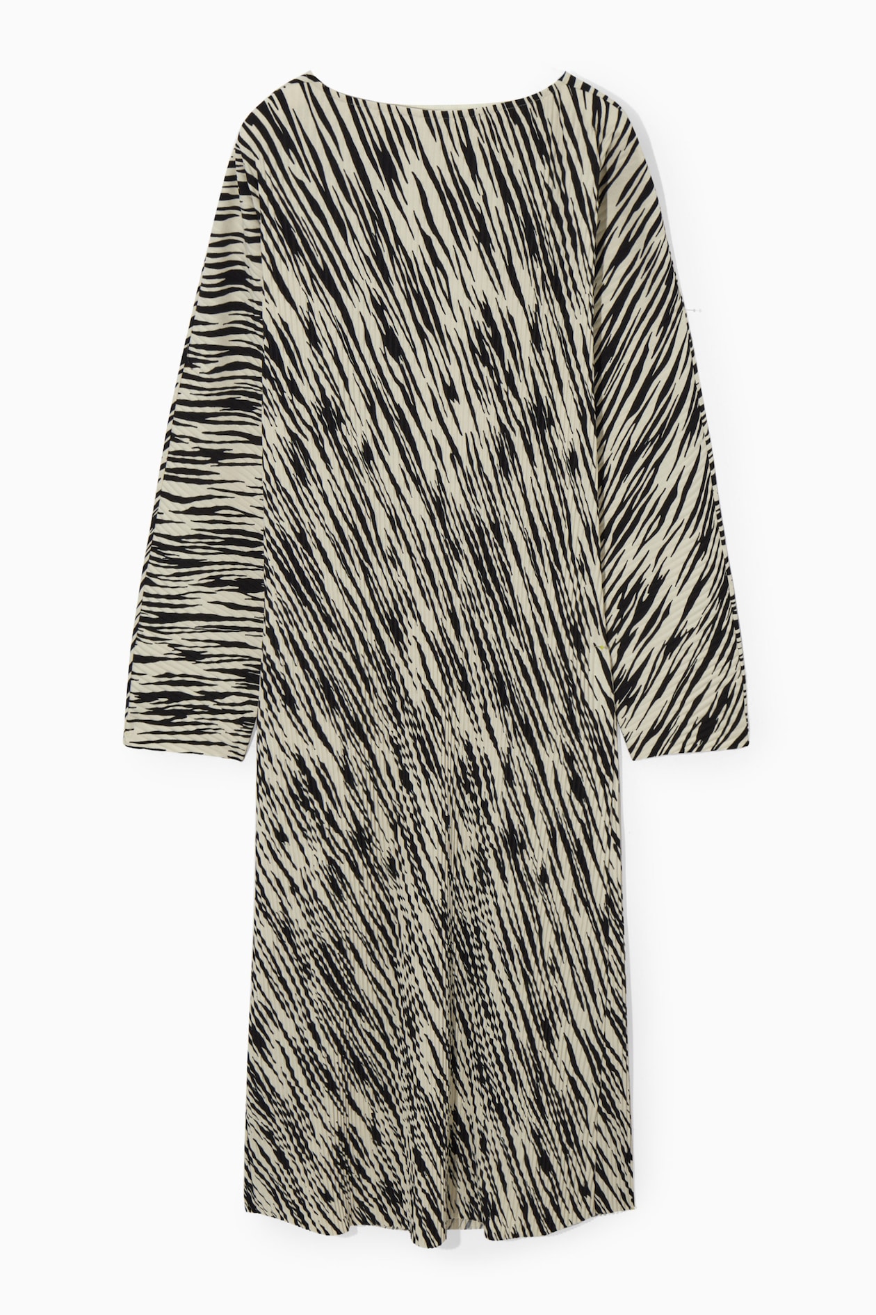 PLEATED MIDI DRESS - BEIGE / ZEBRA PRINT | COS