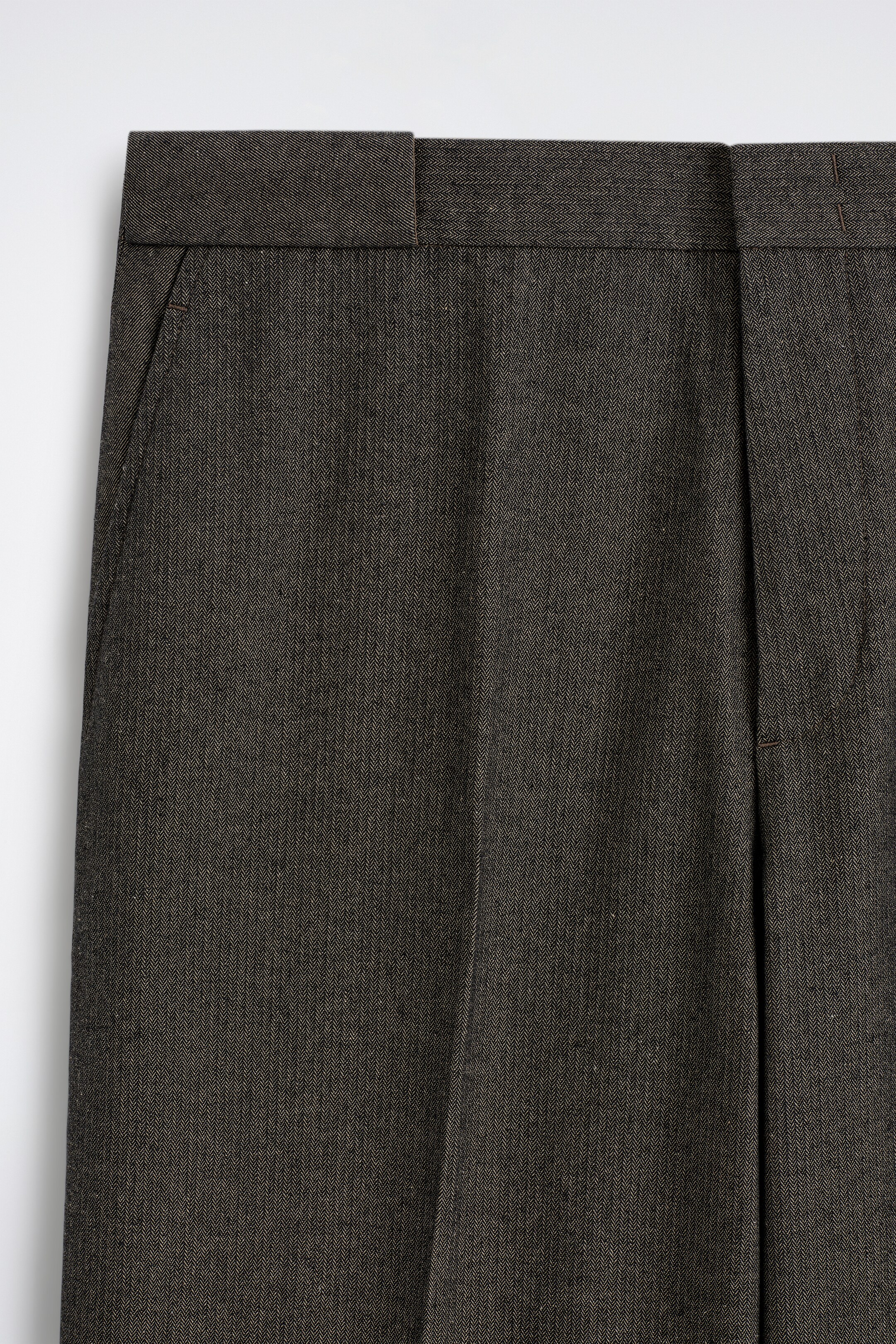 HERRINGBONE OVERSIZED WIDE-LEG TROUSERS - MARO ÎNCHIS - BĂRBAŢI | H&M RO