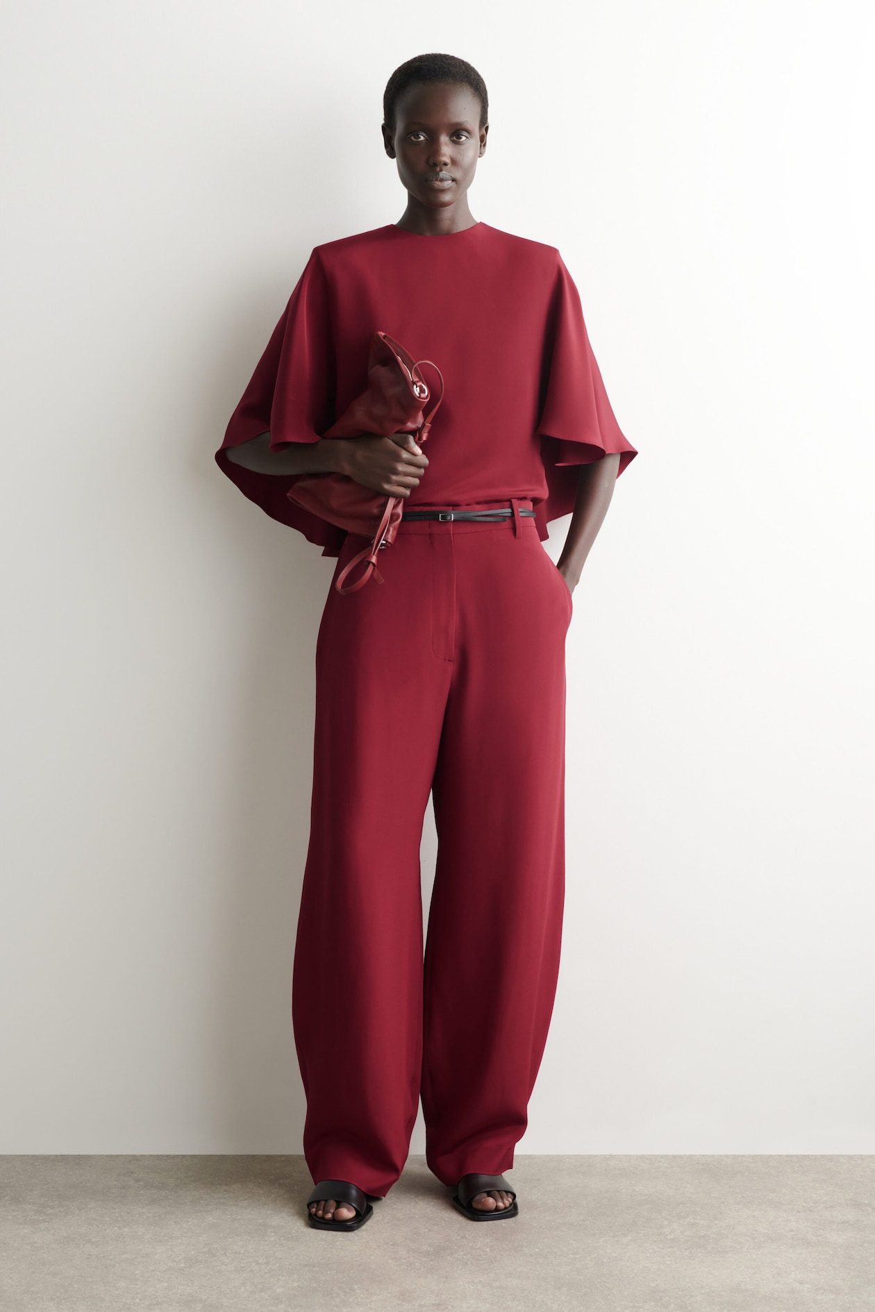 SILK TULIP PANTS - CRIMSON | COS AU